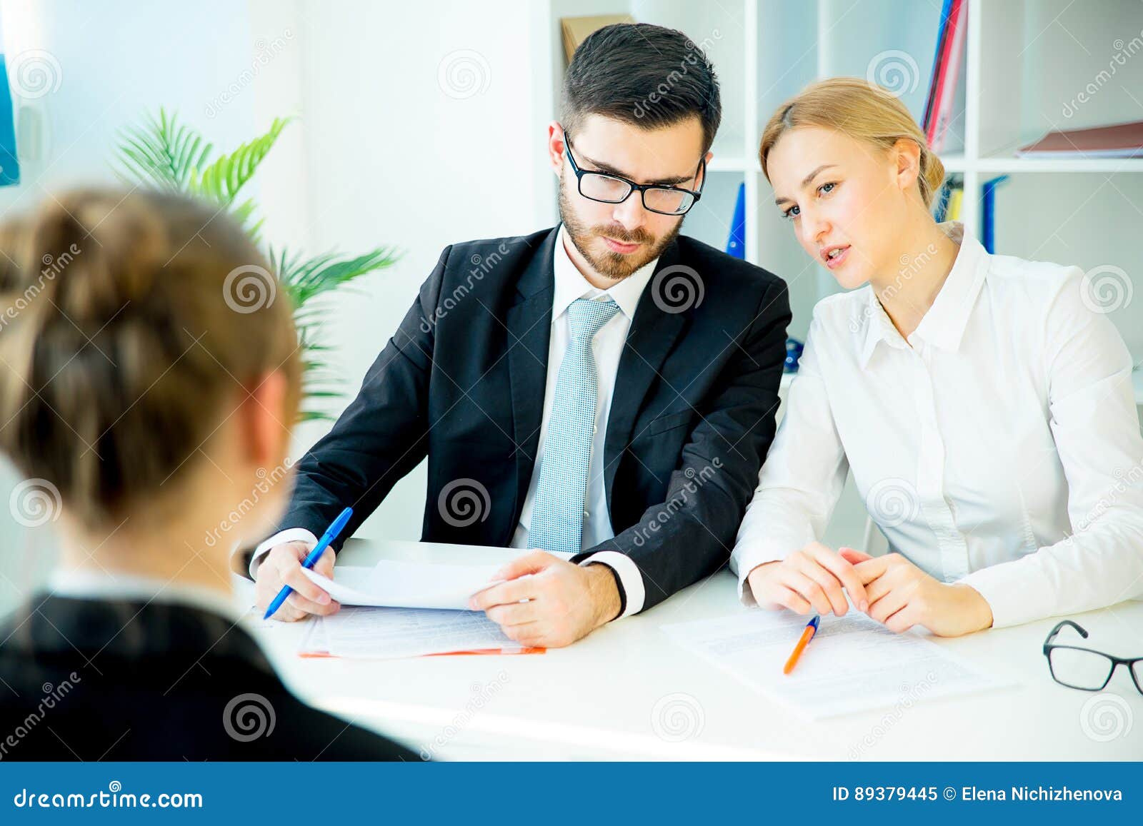 HR managers on interview stock image. Image of worker - 89379445