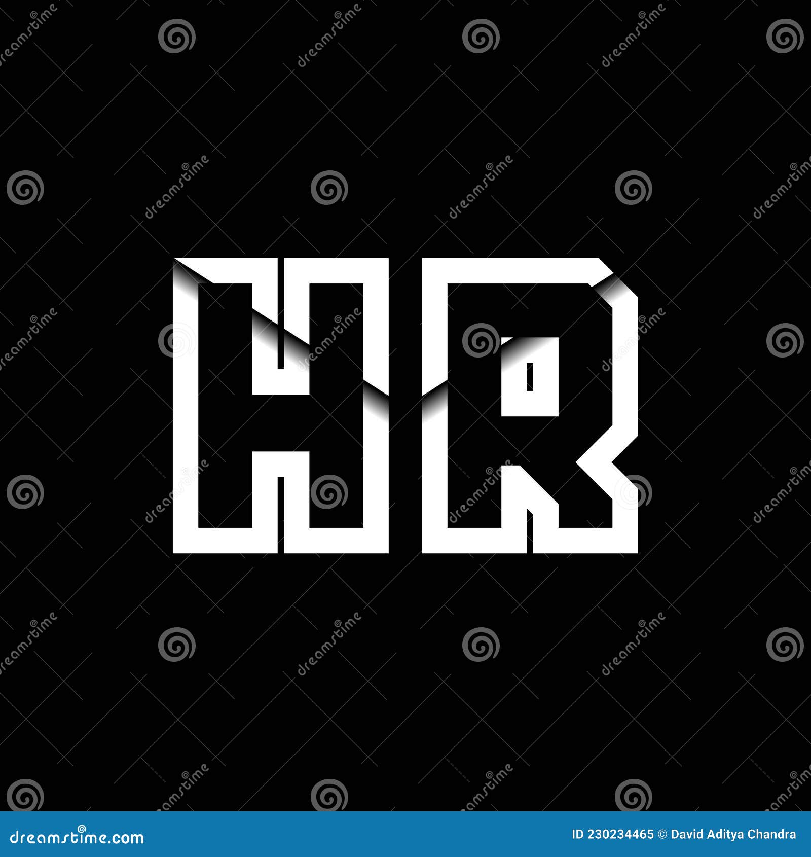HR Monogram Envelope Shape Style Stock Vector - Illustration of lines ...