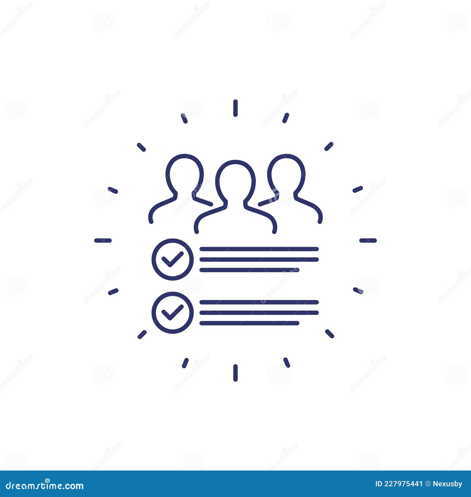 HR, People and Check Marks Line Icon Stock Vector - Illustration of ...