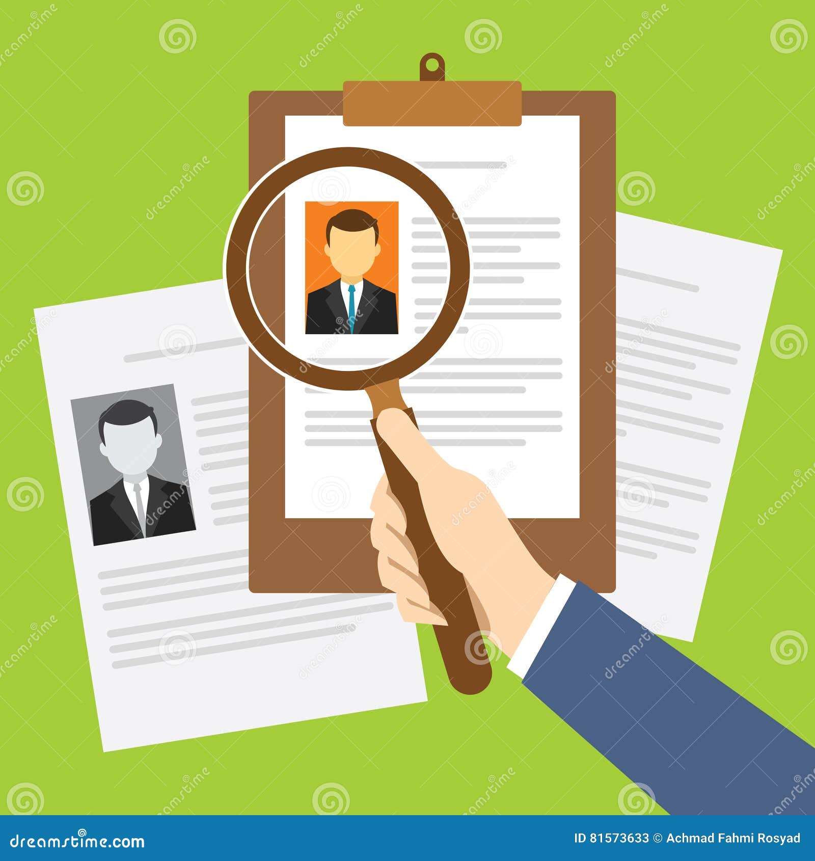 HR Recruitment Process with Document Stock Vector - Illustration of ...