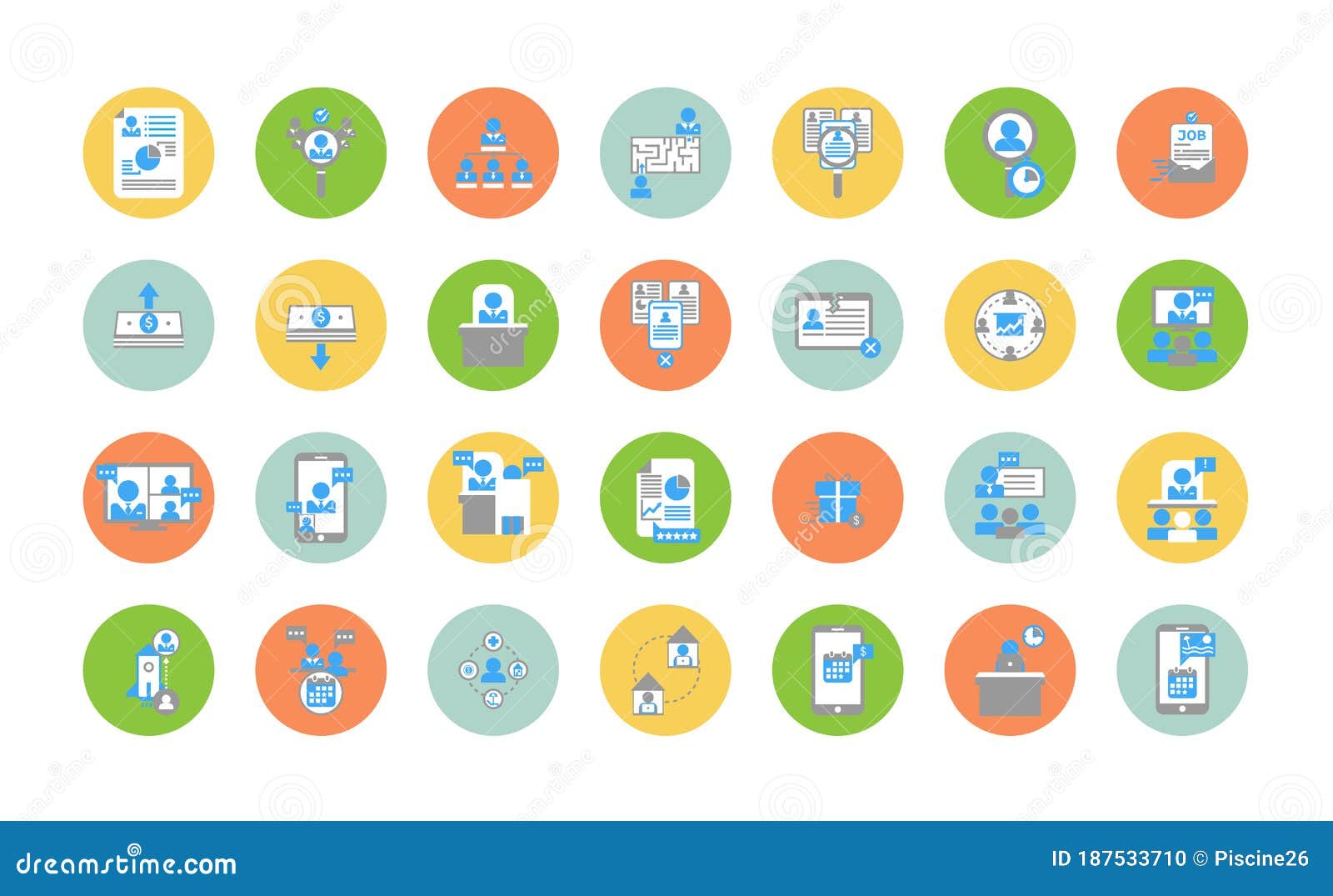 HR - Recruitment Process Icon Stock Vector - Illustration of human ...