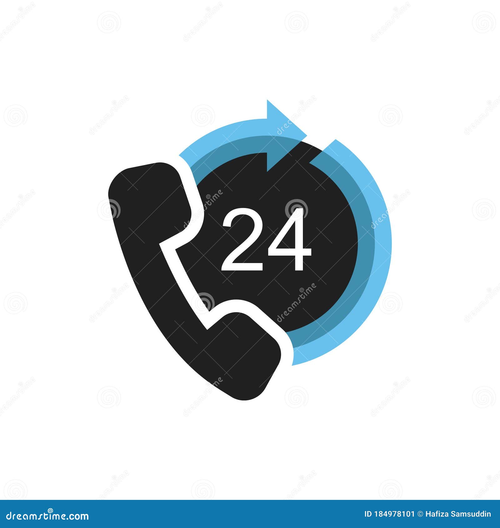 24hr Service. Vector Illustration Decorative Design Stock Illustration ...