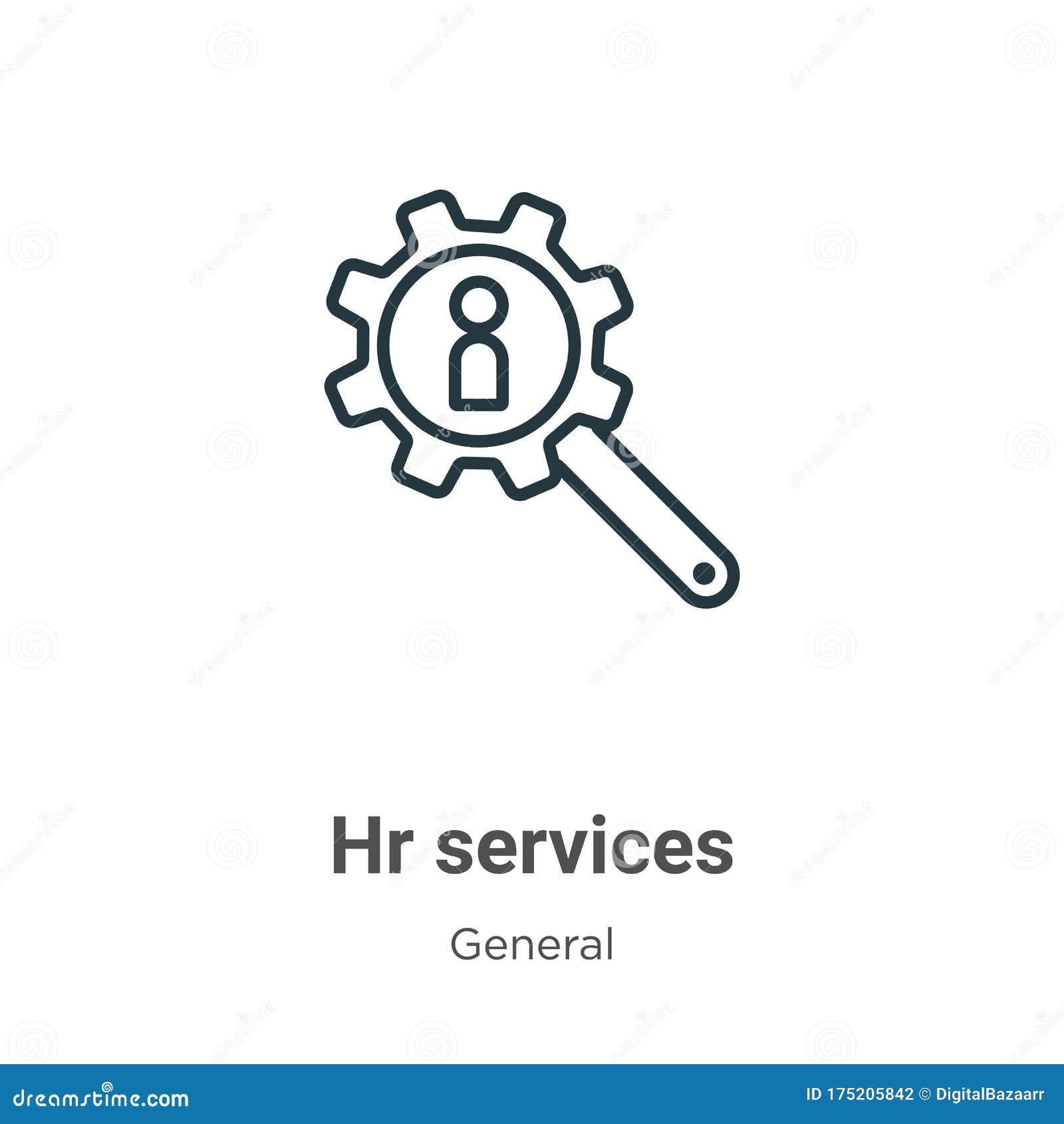 Hr Services Outline Vector Icon. Thin Line Black Hr Services Icon, Flat ...