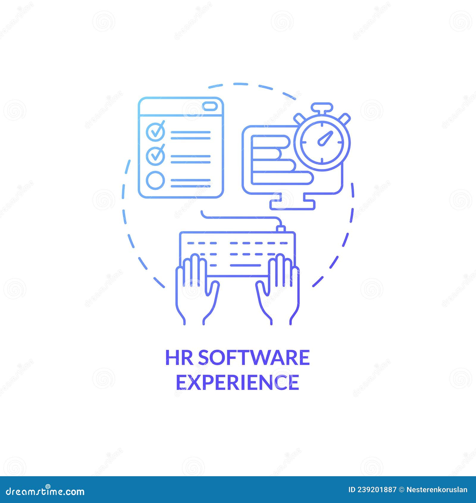 HR Software Experience Blue Gradient Concept Icon Stock Vector ...
