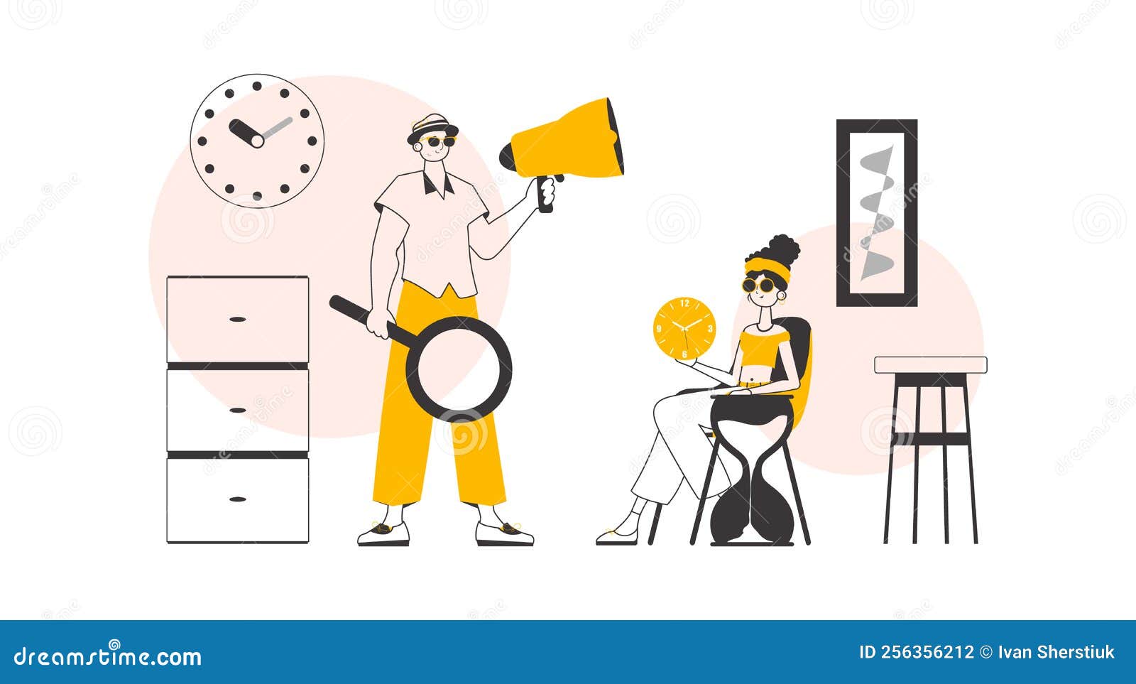 HR Team. the Concept of Finding Employees. Minimalistic Linear Style ...