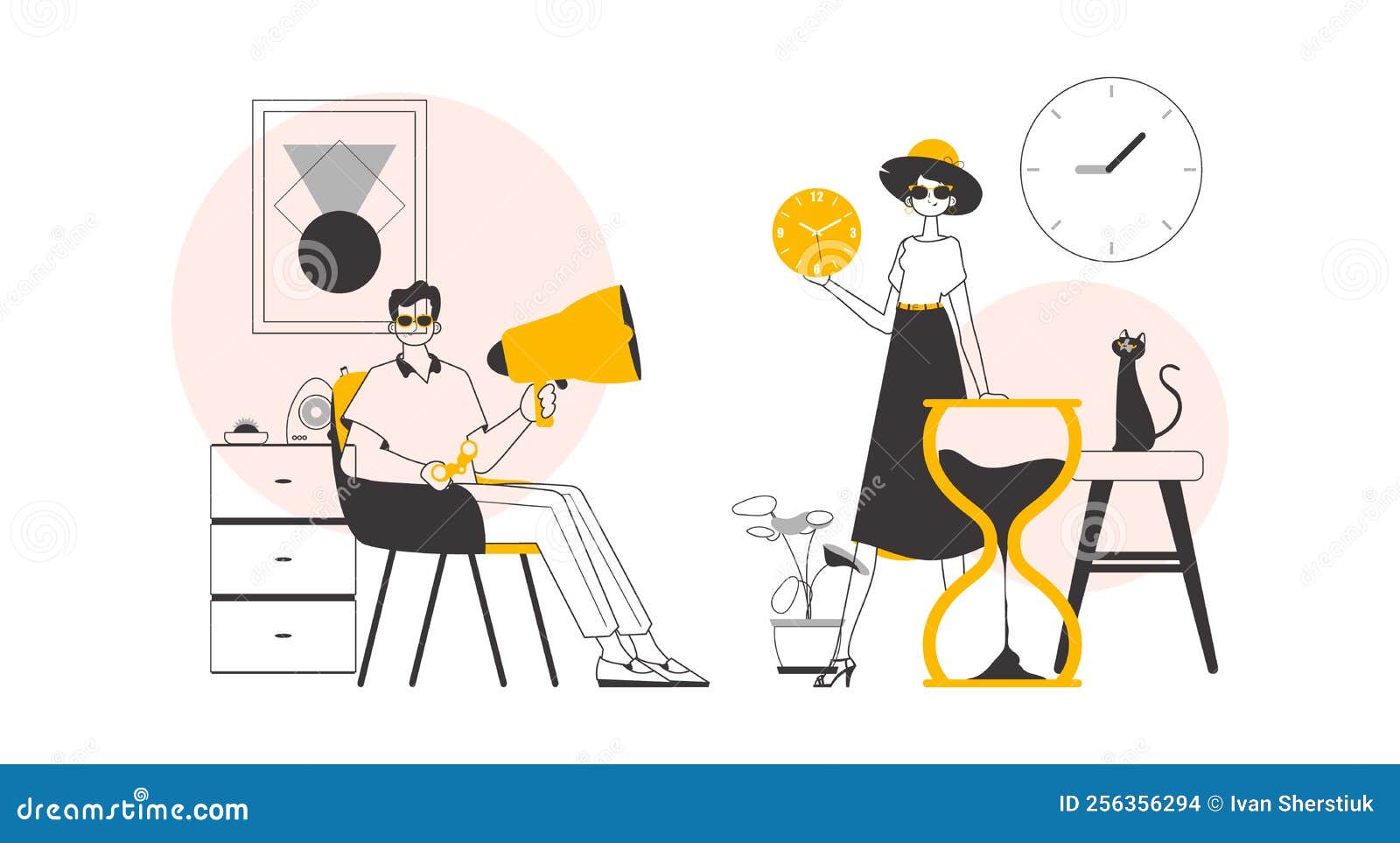 HR Team. the Concept of Finding Employees for Work. Linear Trendy Style ...