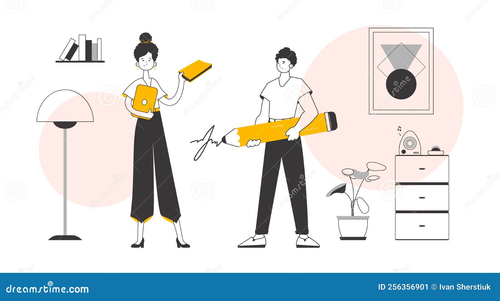 HR Team. Minimalistic Linear Style. Vector Illustration. Stock Vector ...