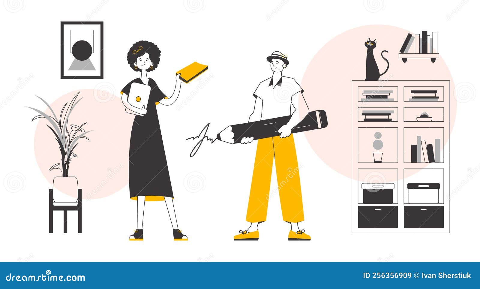 HR Team. Minimalistic Linear Style. Vector. Stock Vector - Illustration ...