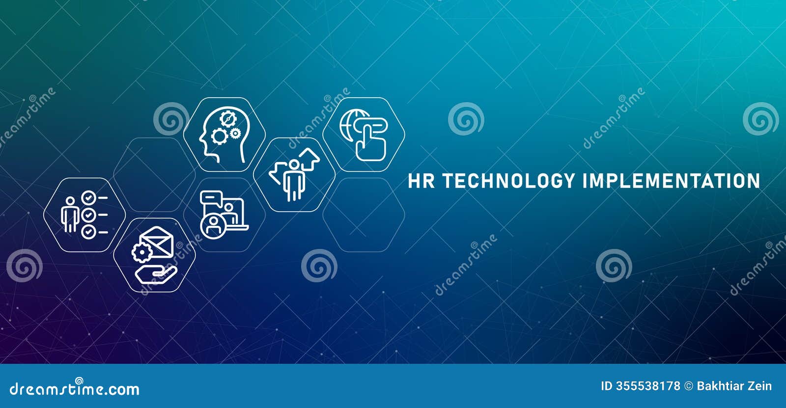 HR Technology Implementation Icon Set With Illustration Data Engineering Modern Transformation ...