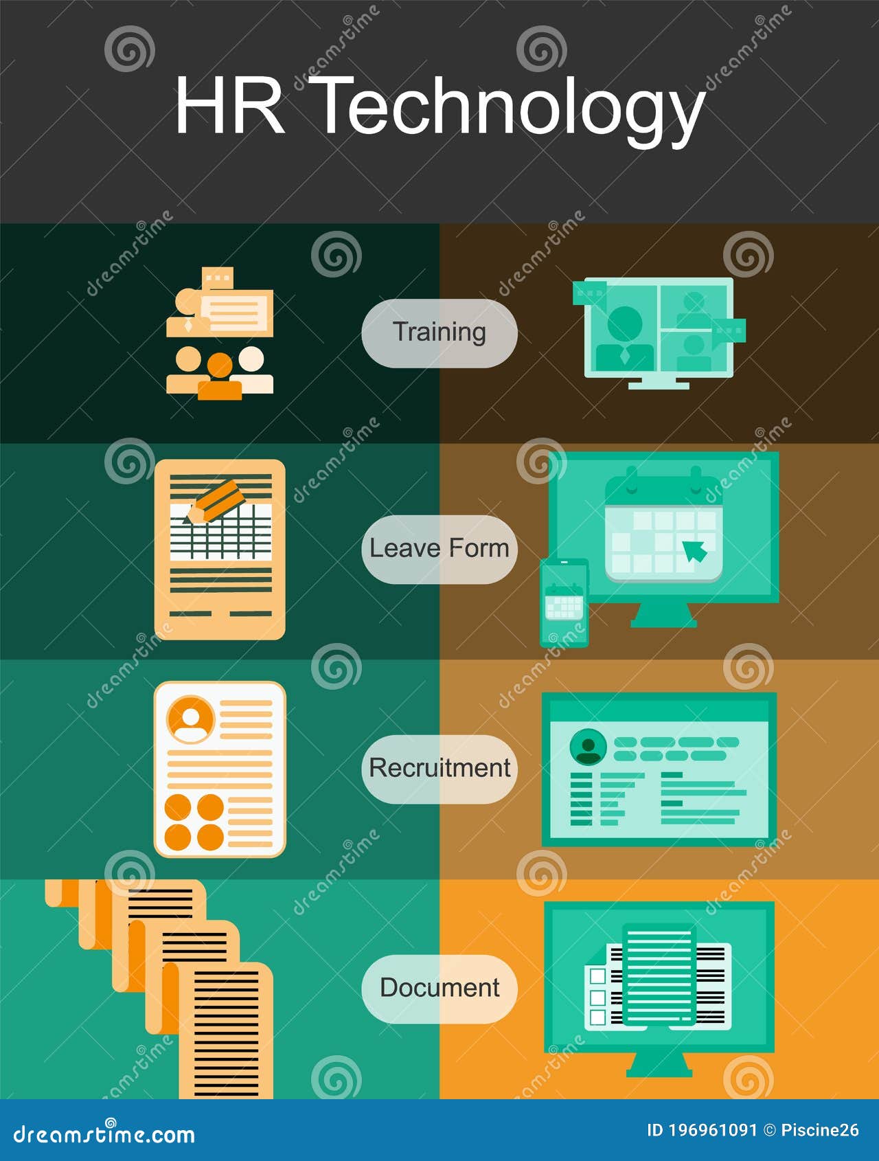 HR Transforming through Technology Vector Stock Vector - Illustration ...