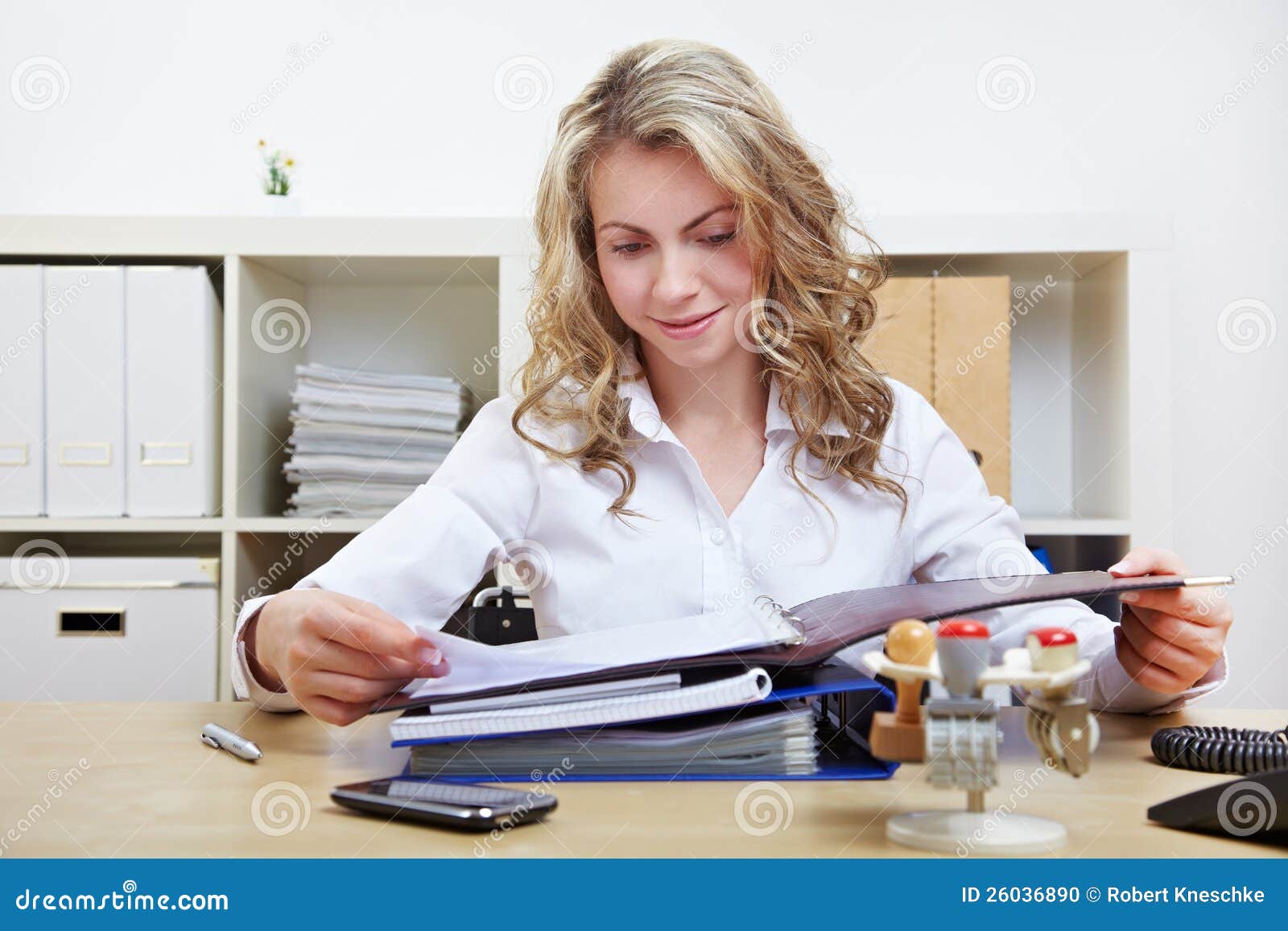 HR Woman Reading Application Stock Photo - Image of bank, folder: 26036890