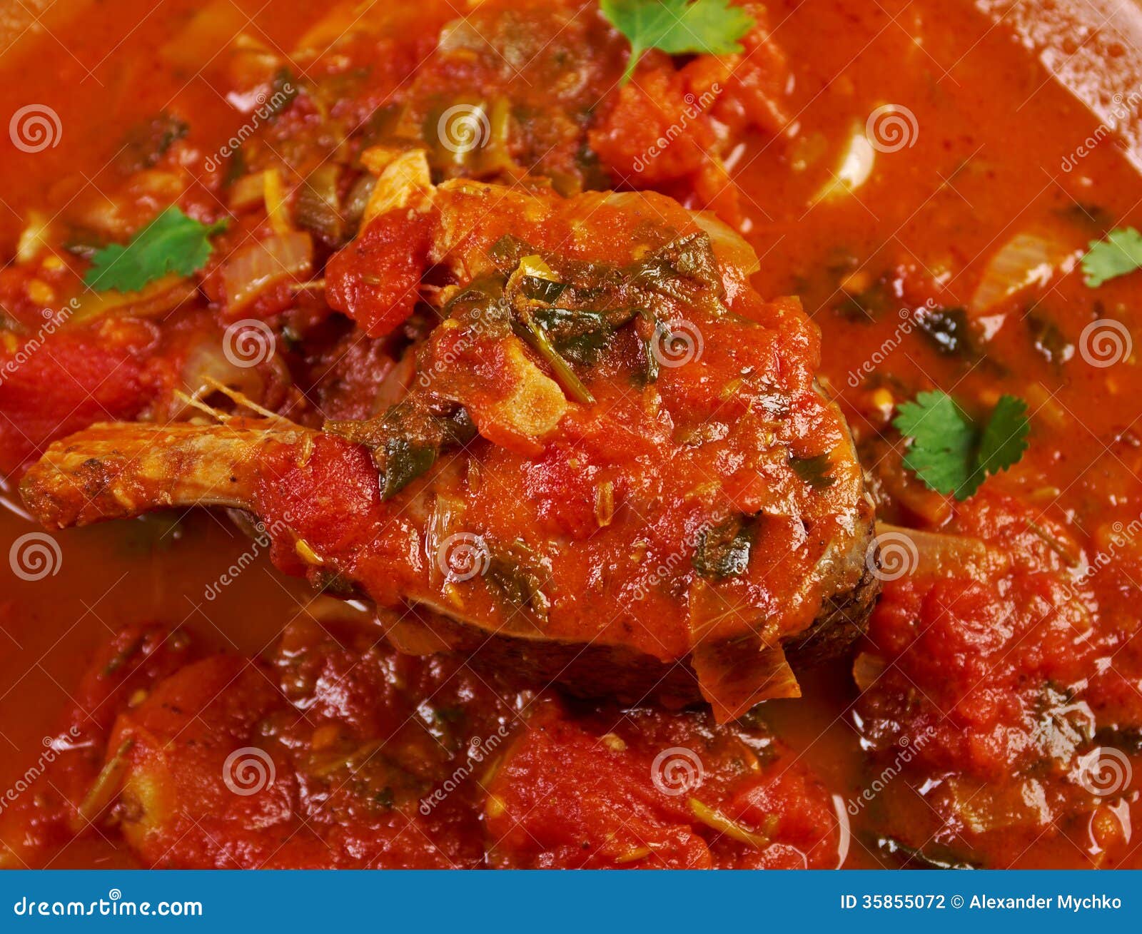 Hraime- Libyan Prepared Fish Stock Photo - Image of tomato, color: 35855072