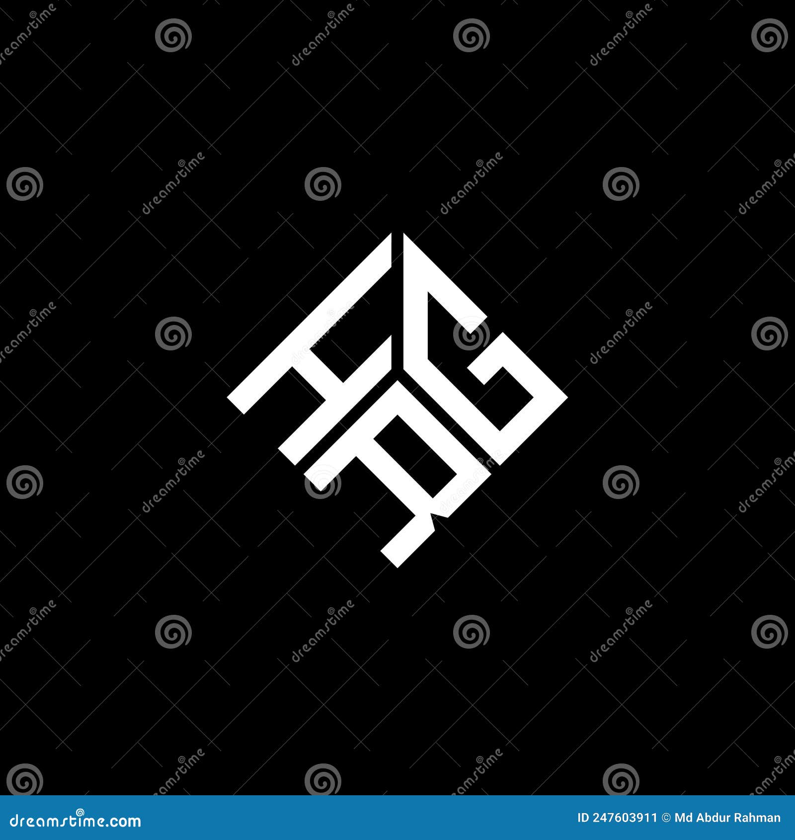 HRG Letter Logo Design on Black Background. HRG Creative Initials ...