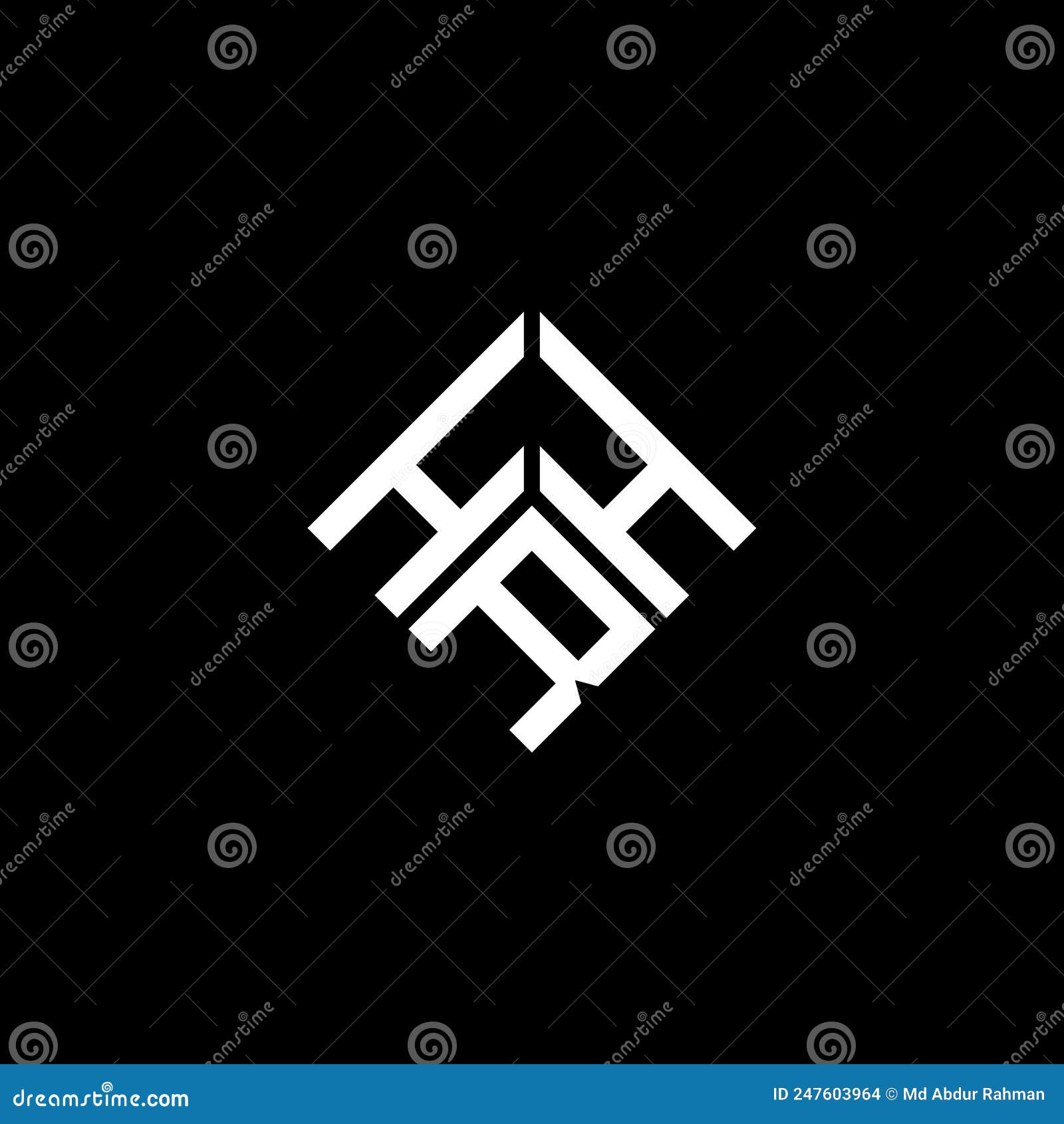 HRH Letter Logo Design on Black Background. HRH Creative Initials ...