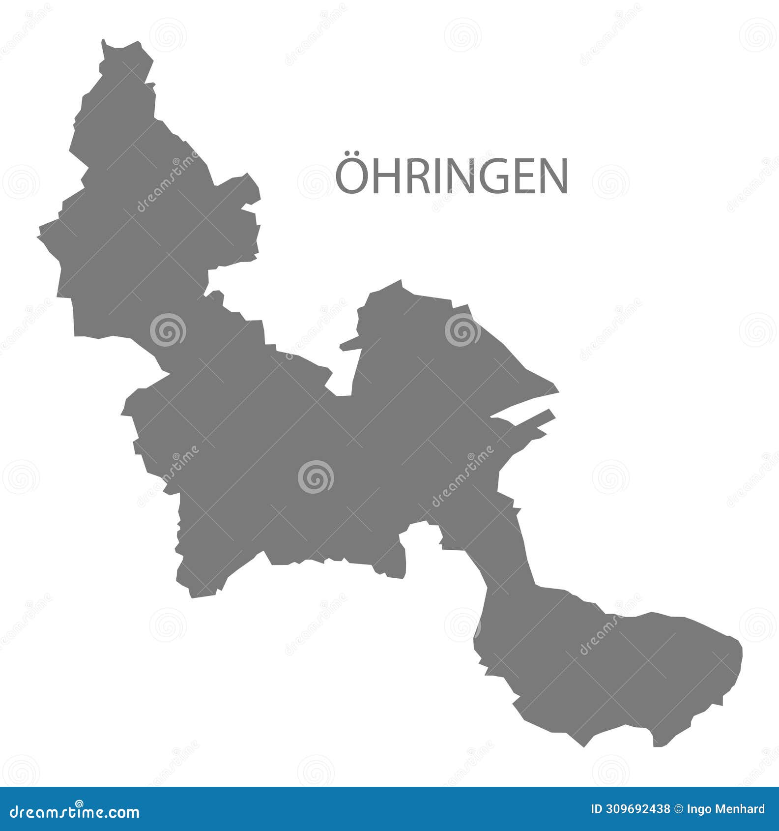 Öhringen German City Map Grey Illustration Silhouette Shape Stock ...