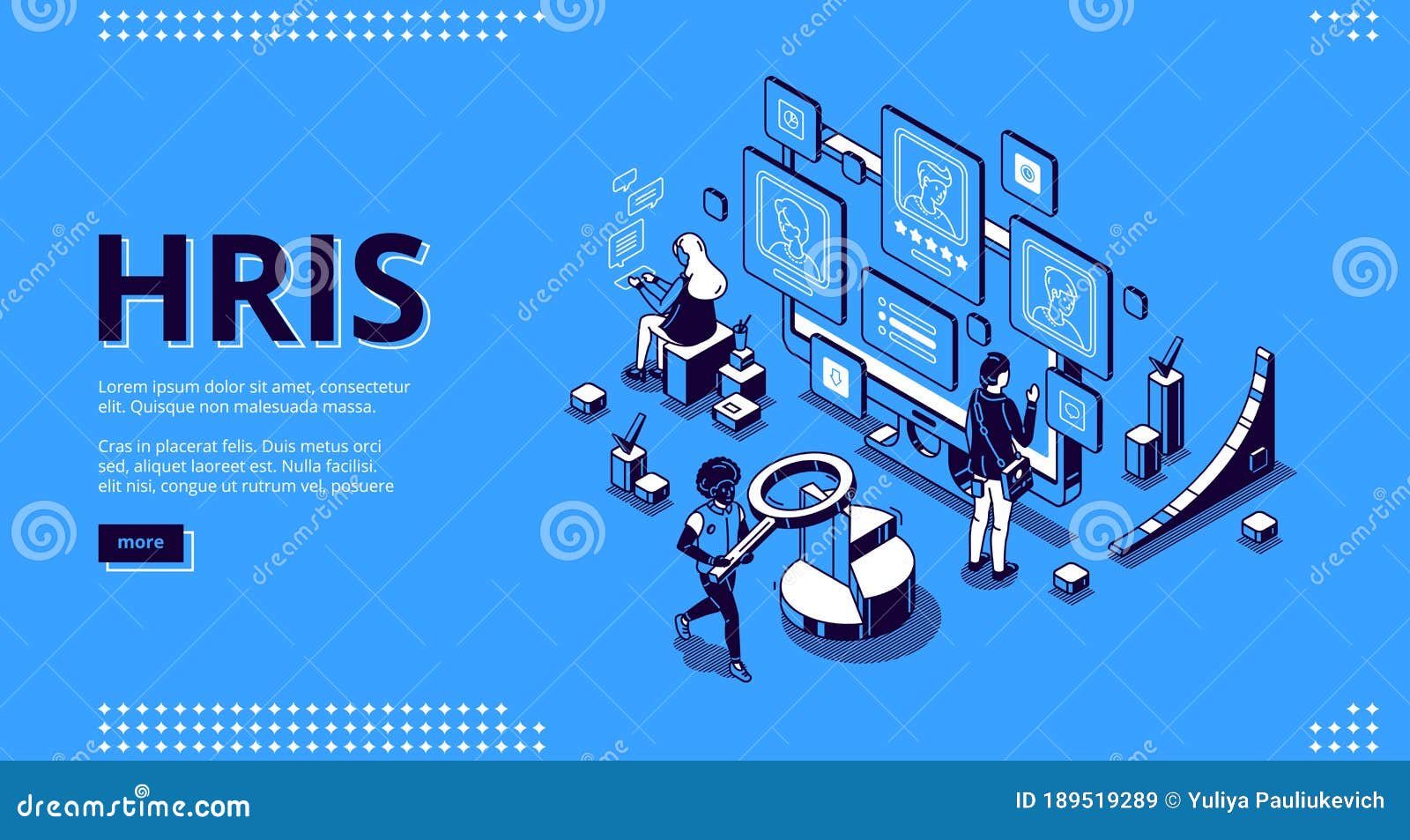 Hris Isometric Landing Page. Human Resources Tech Stock Vector ...
