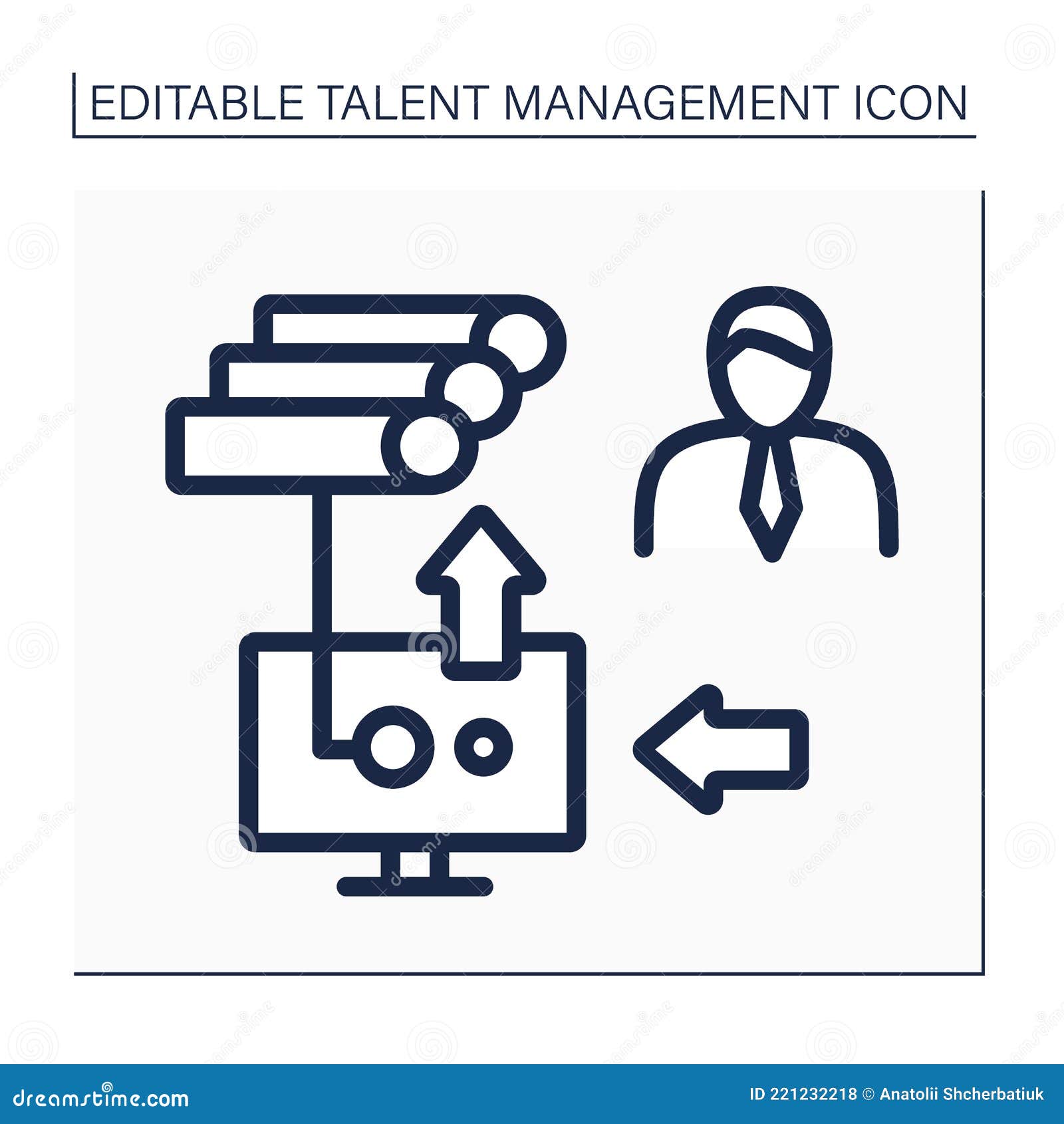 HRIS line icon stock vector. Illustration of career - 221232218