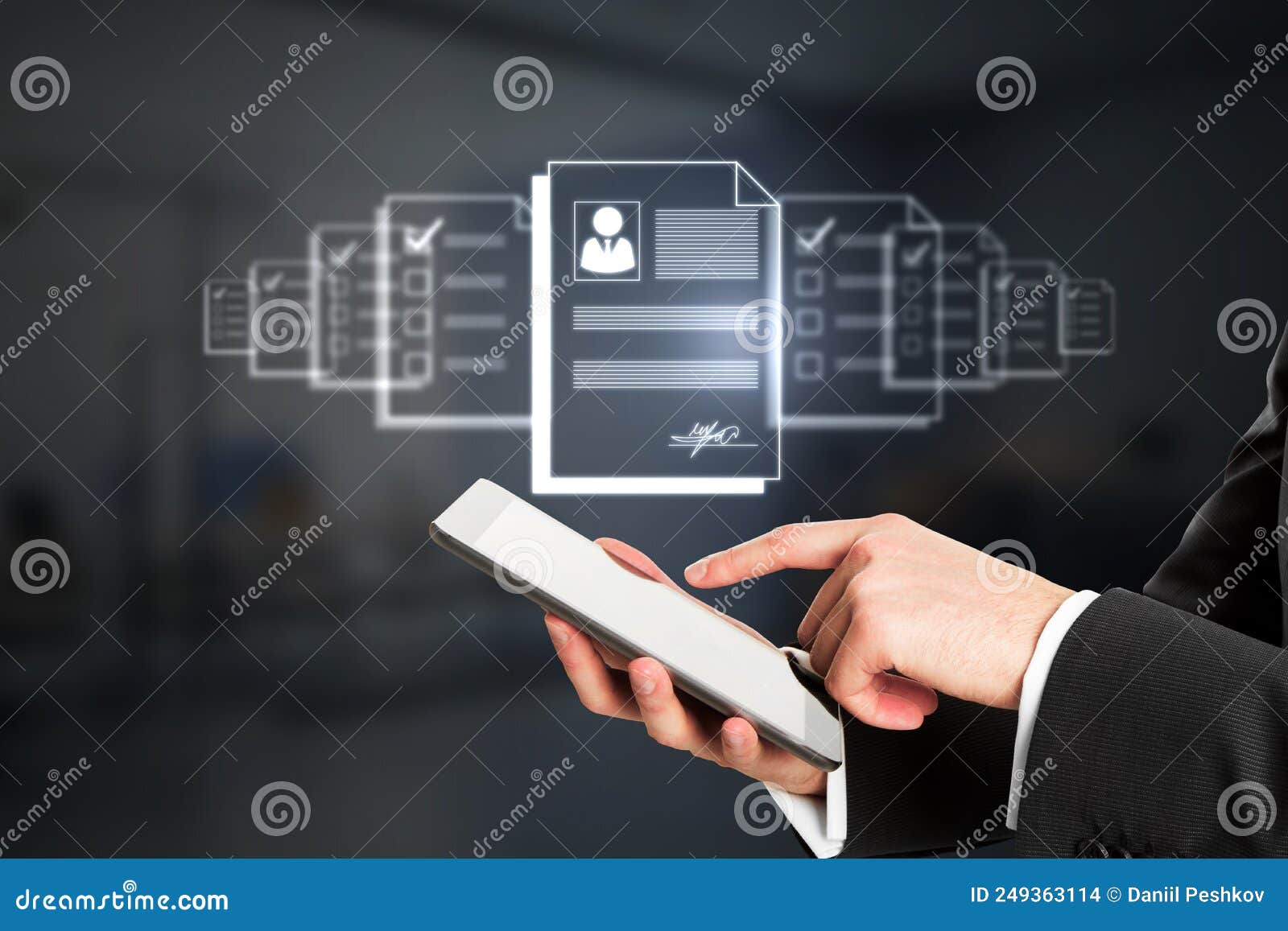 HRIS And Recruiting Online Concept With HR Manager Hands Using Digital ...