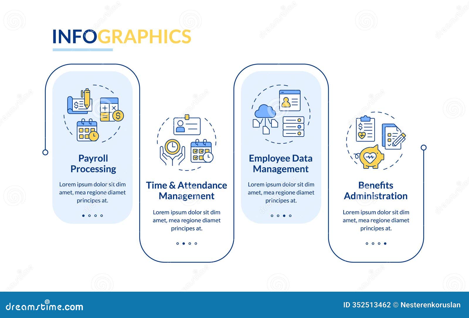 HRIS Rectangle Infographic Vector Stock Illustration - Illustration of ...