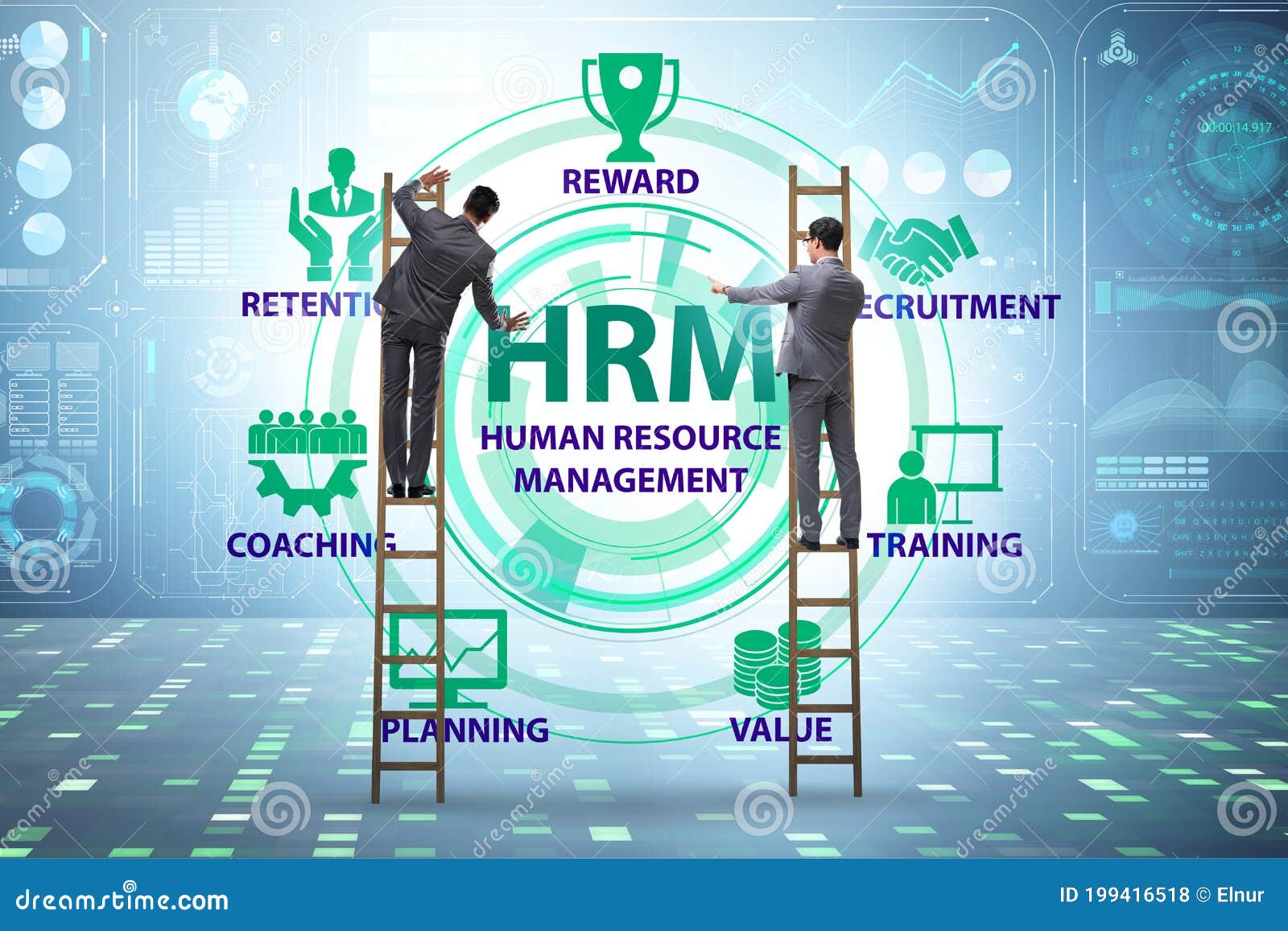 HRM - Human Resource Management Concept with Businessman Stock Photo ...