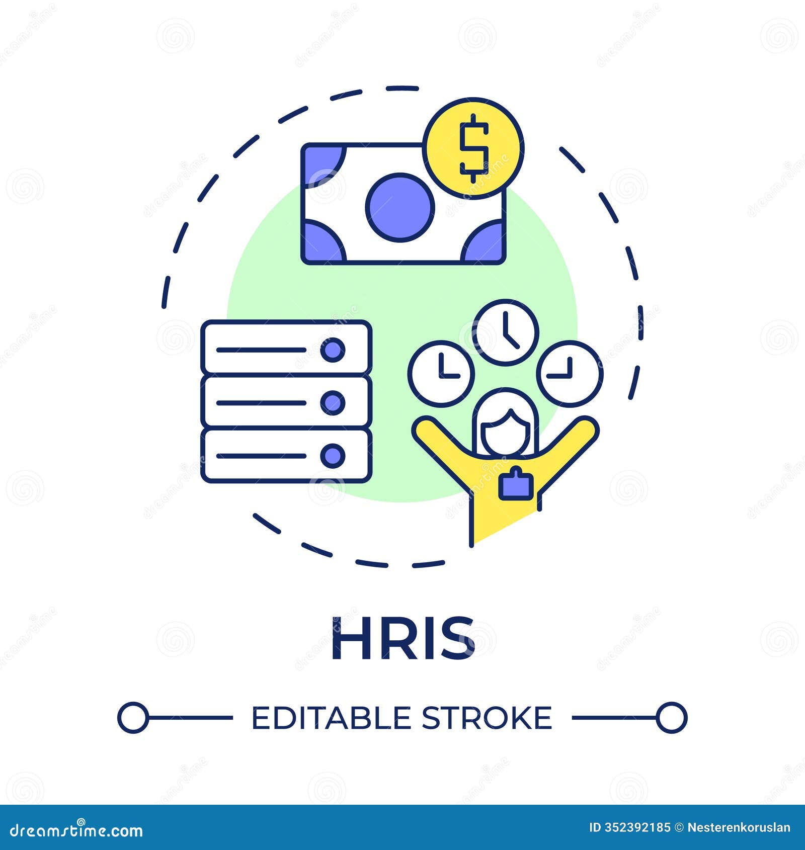 HRMS Multi Color Concept Icon Stock Illustration - Illustration of ...