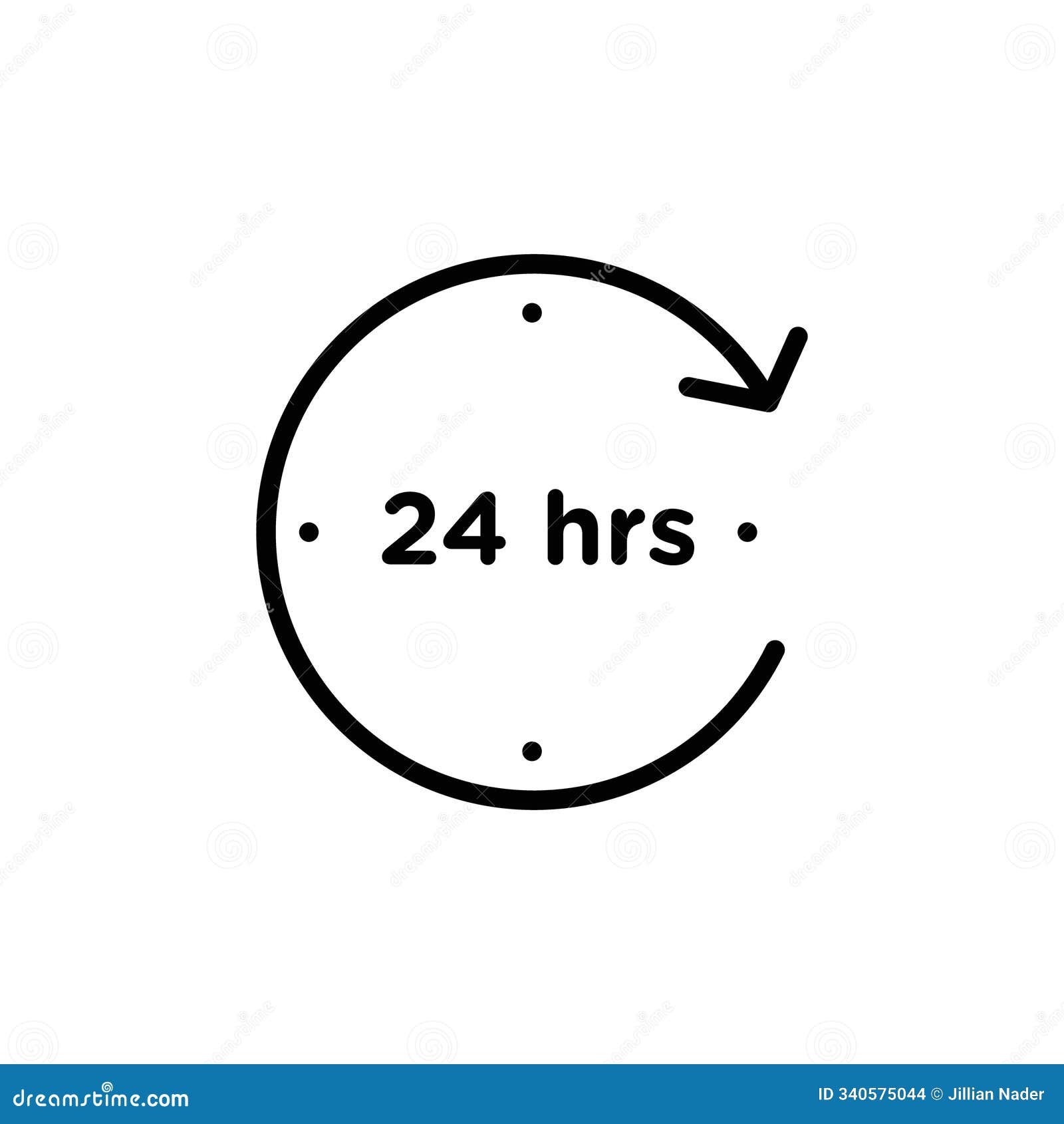 24 Hrs Icon Thin Line Art Isolated Stock Illustration - Illustration of ...