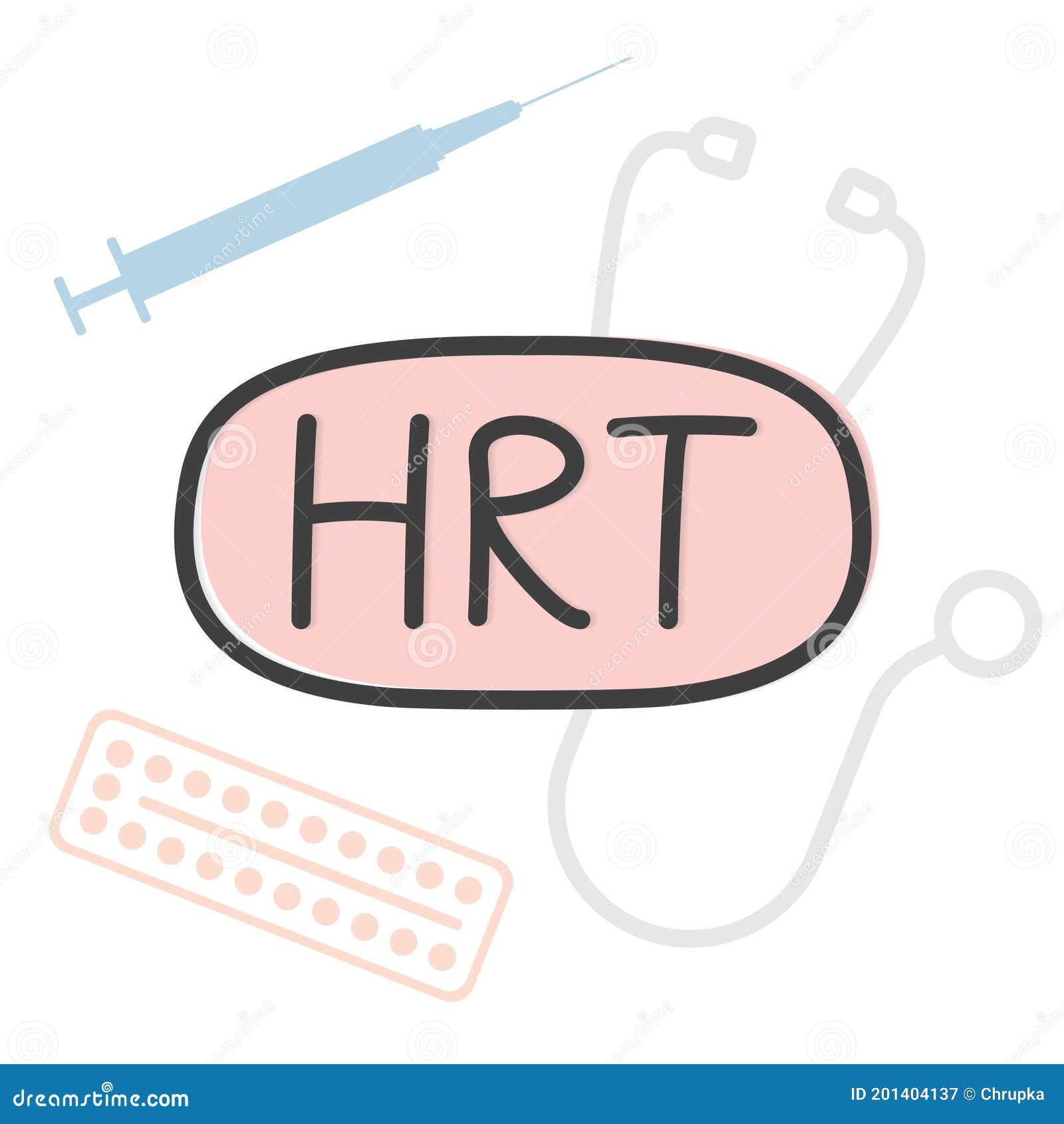 HRT Hormone Replacement Therapy Concept Stock Vector - Illustration of ...