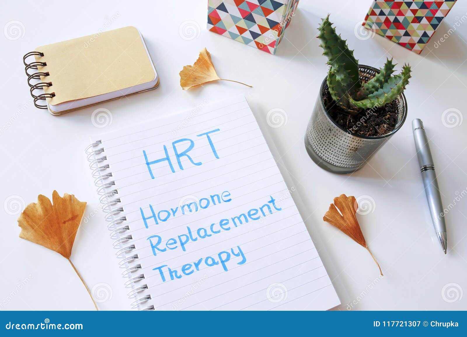 HRT Hormone Replacement Therapy Written in Notebook Stock Image - Image ...