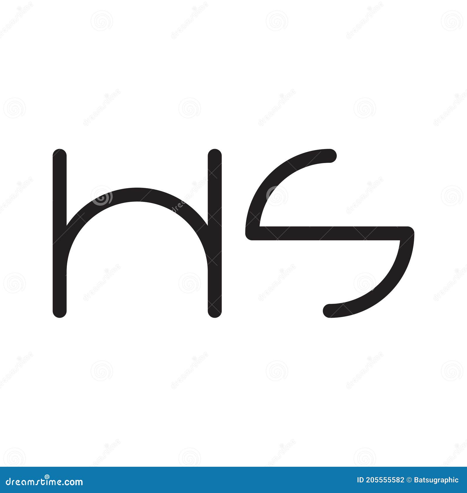 Hs Initial Letter Vector Logo Icon Stock Vector - Illustration of flat ...