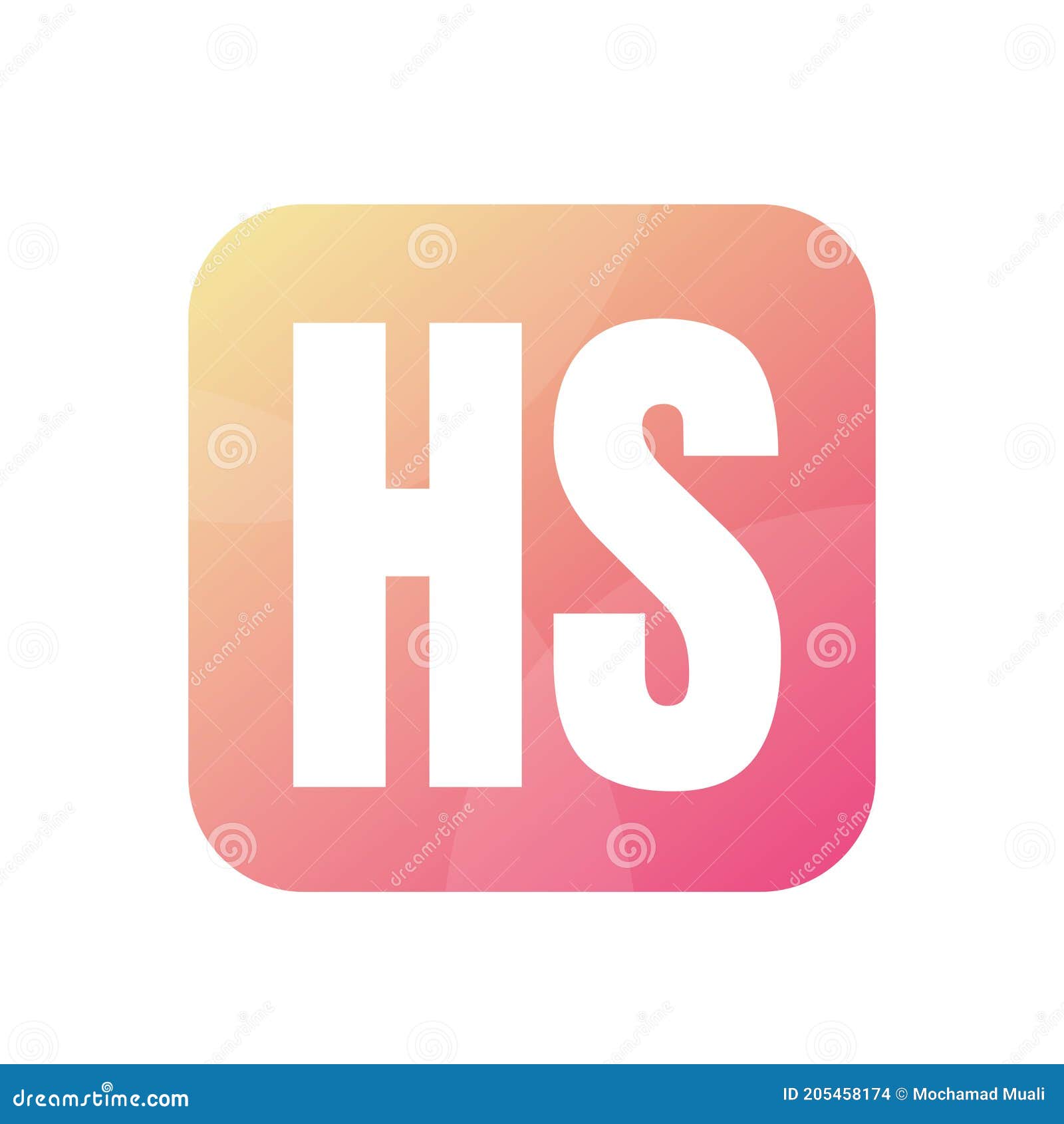 HS Letter Logo Design with Simple Style Stock Vector - Illustration of ...