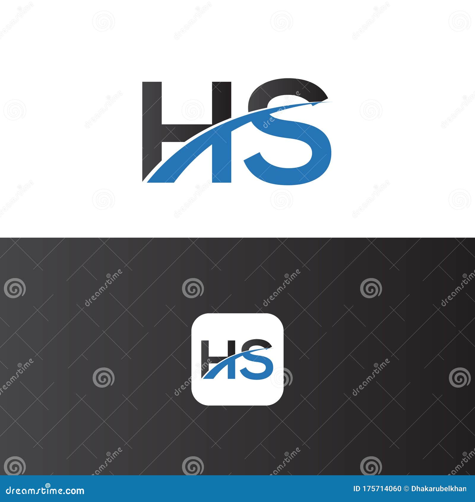HS Logo Letter Design Template Element Stock Vector - Illustration of ...