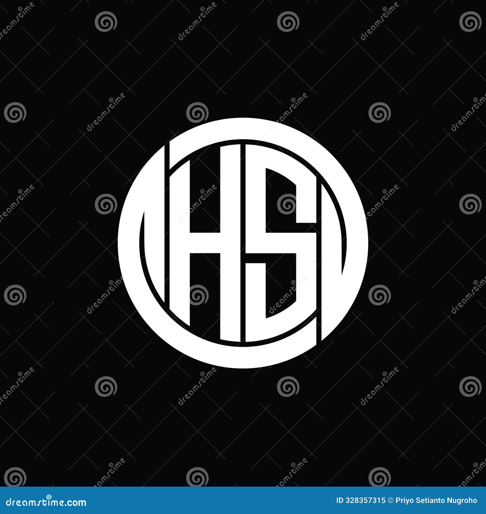 HS Logo Monogram Shield Inside Circle Shape Vector Images Design ...