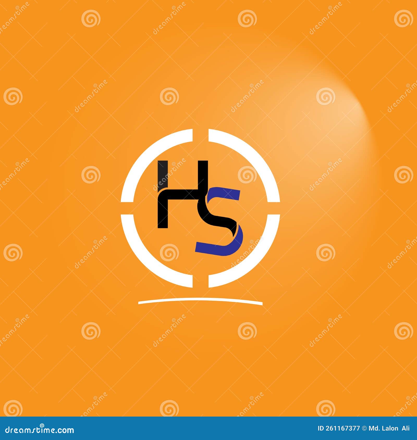 HS Text Logo Design stock vector. Illustration of presentation - 261167377