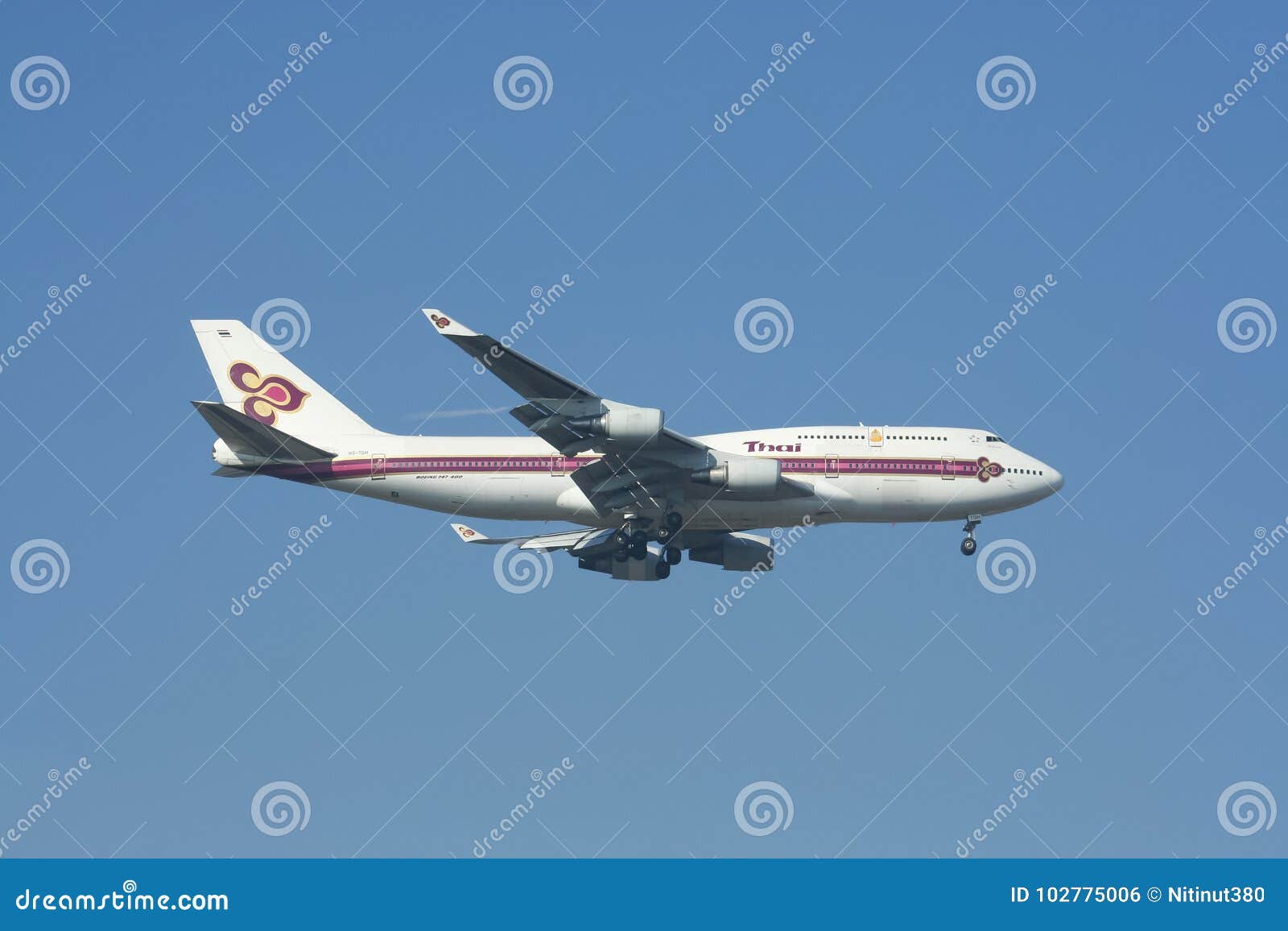 HS-TGH Boeing 747-400 De Thaiairway Foto editorial - Imagen de boeing ...