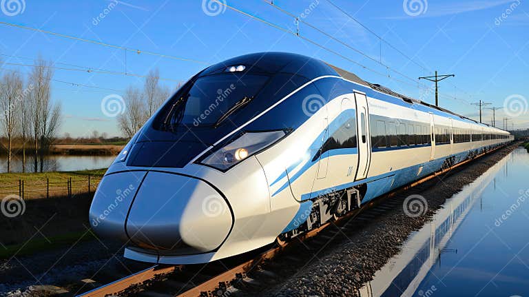 HS2 Train - High Speed 2 Rail Link Stock Illustration - Illustration of ...
