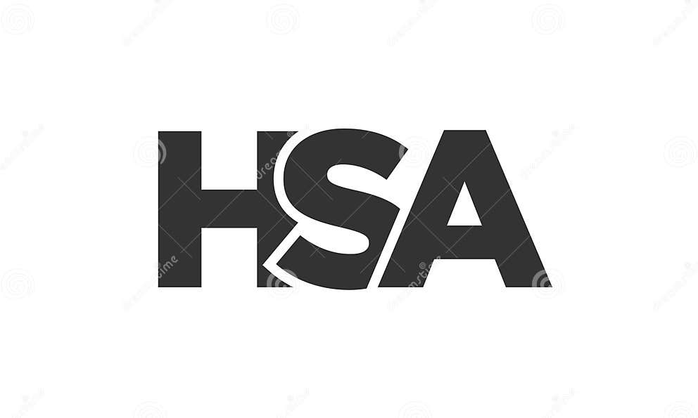 HSA Logo Design Template with Strong and Modern Bold Text. Initial ...