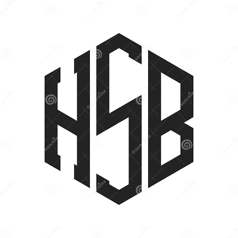 HSB Logo Design. Initial Letter HSB Monogram Logo Using Hexagon Shape ...
