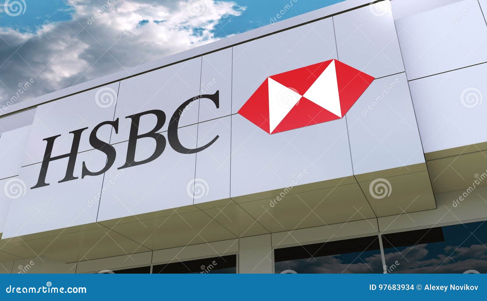 HSBC Logo on the Modern Building Facade. Editorial 3D Rendering ...