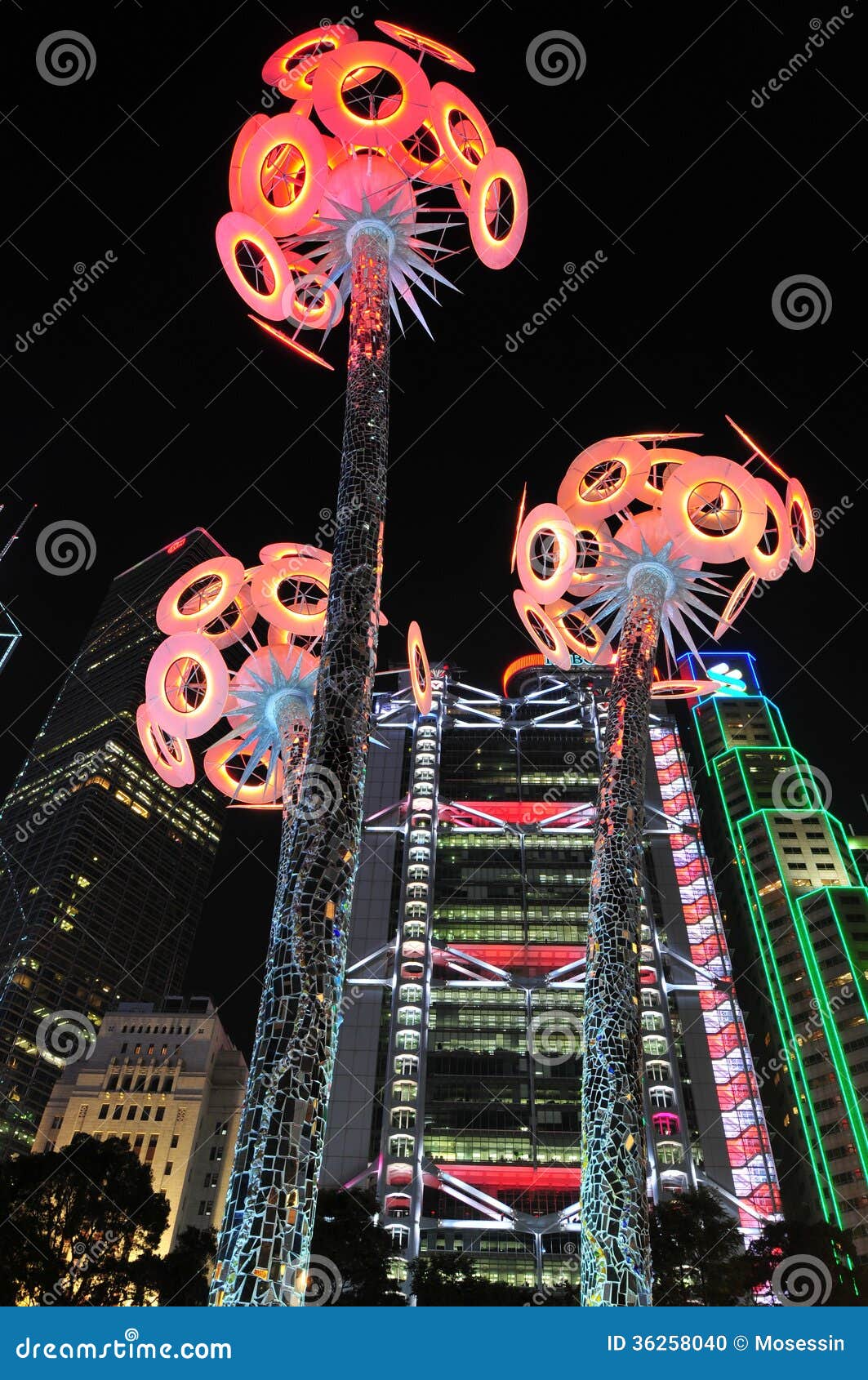 HSBC Neon Light editorial image. Image of holiday, circle - 36258040