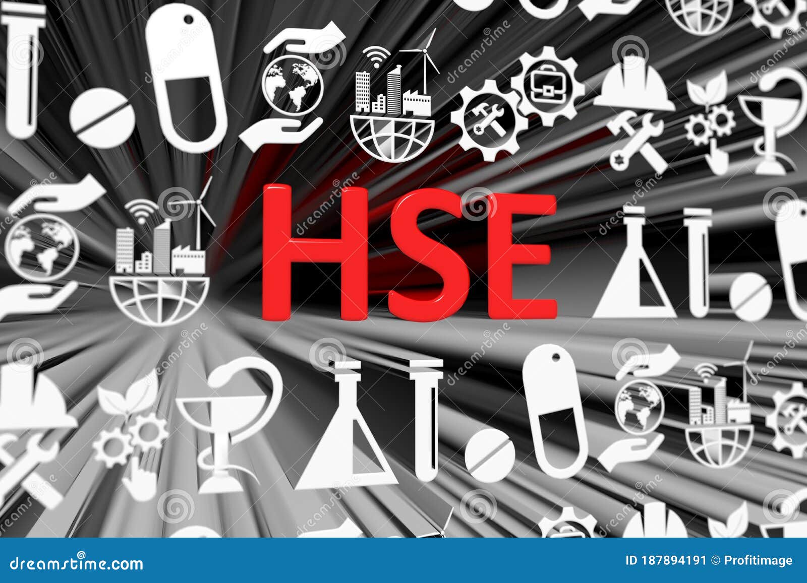 HSE Concept Blurred Background Stock Illustration - Illustration of ...