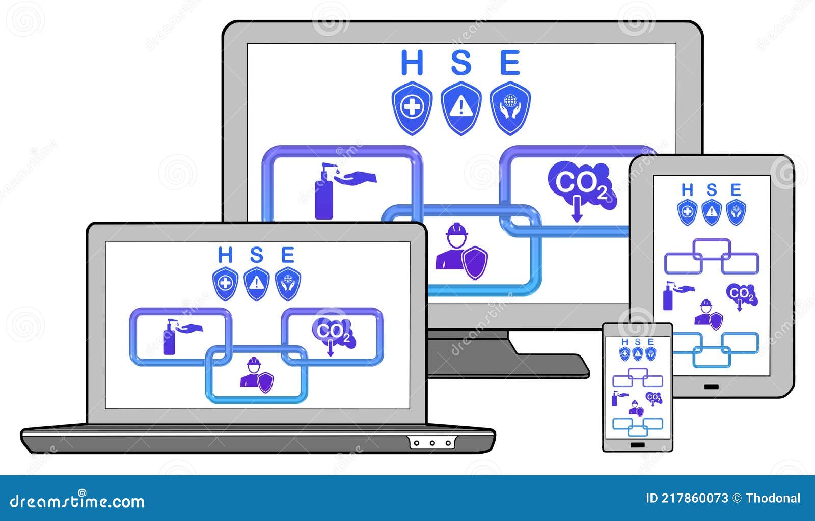 Hse Concept on Different Devices Stock Image - Image of work ...