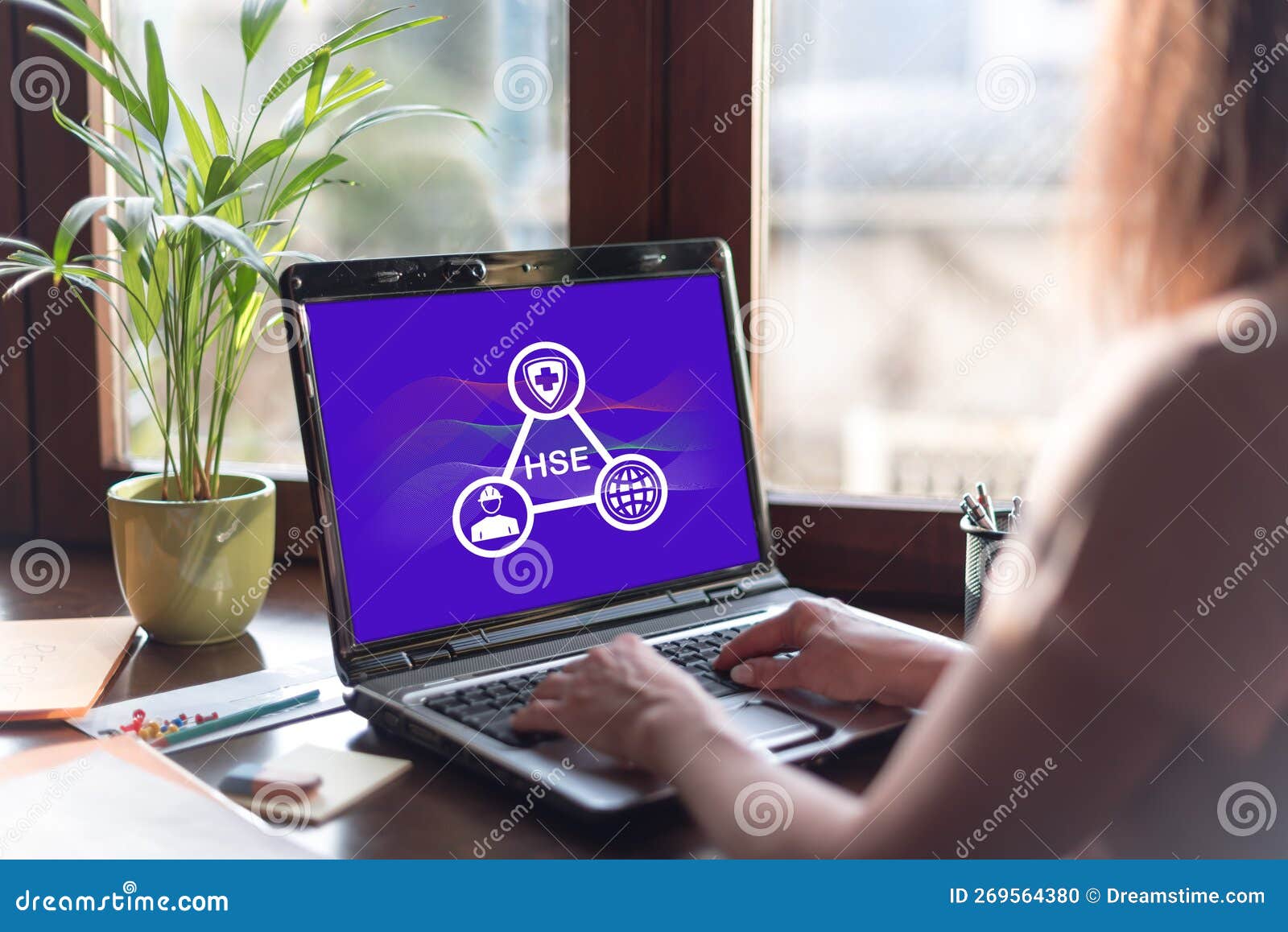 Hse Concept on a Laptop Screen Stock Photo - Image of equipment, health ...