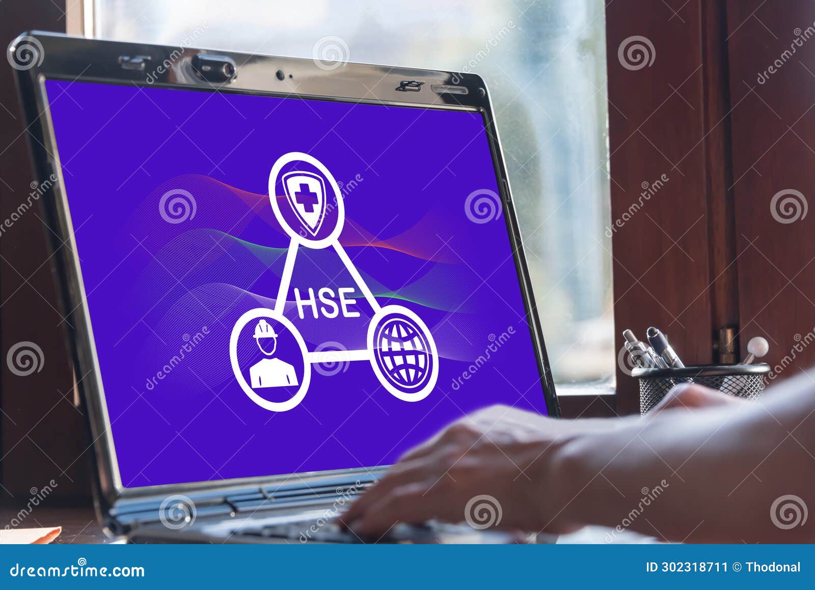 Hse Concept on a Laptop Screen Stock Image - Image of laptop, security ...