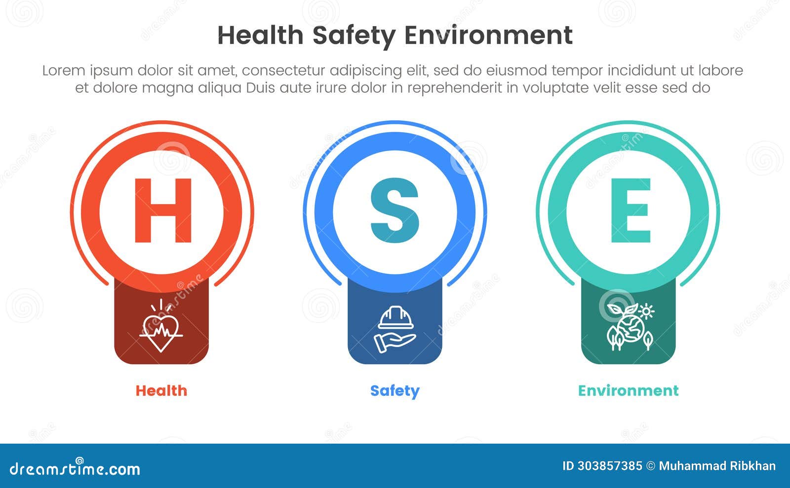 Hse Framework Infographic 3 Point Stage Template with Badge Circle ...