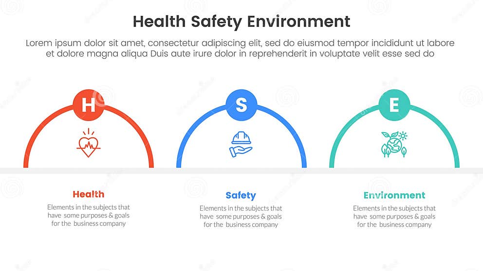 Hse Framework Infographic 3 Point Stage Template with Half Circle Shape ...