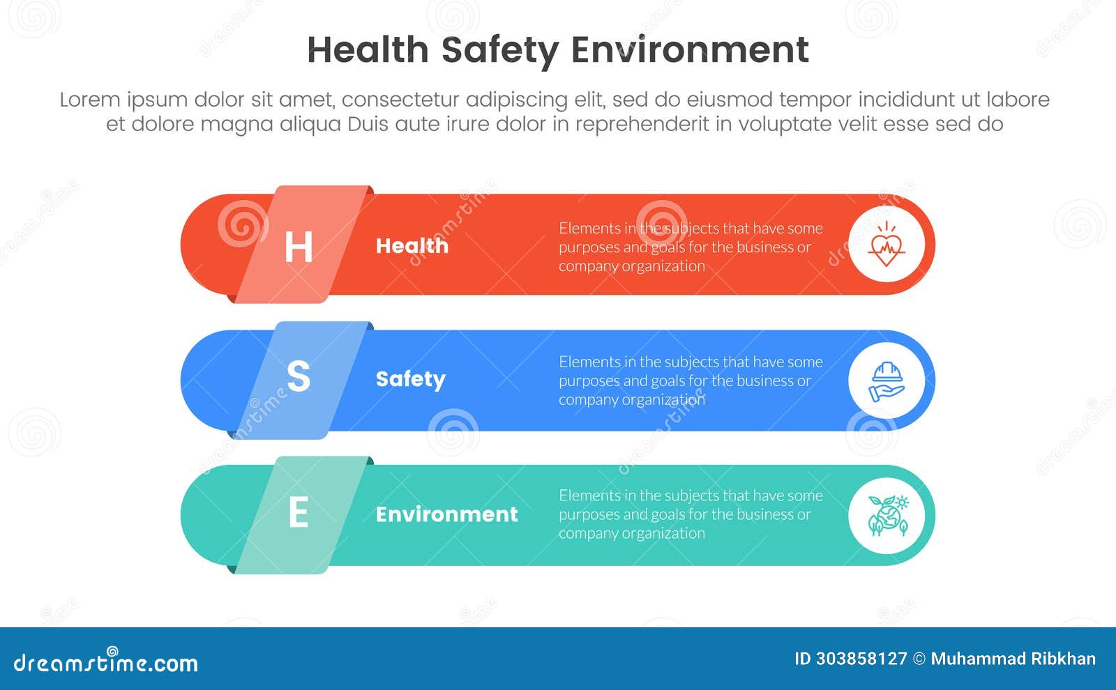 Hse Framework Infographic 3 Point Stage Template with Long Round ...
