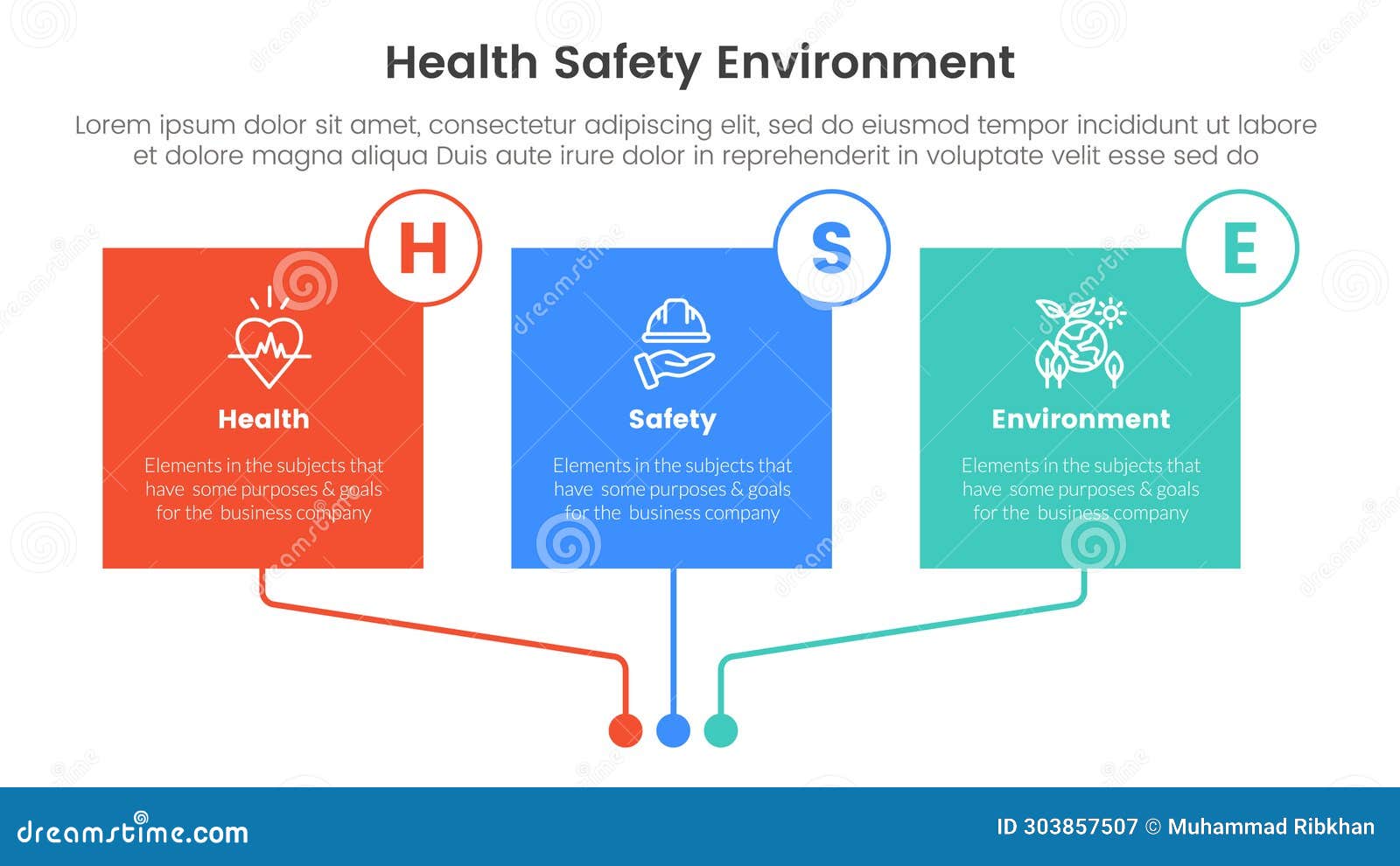 Hse Framework Infographic 3 Point Stage Template with Square Box ...