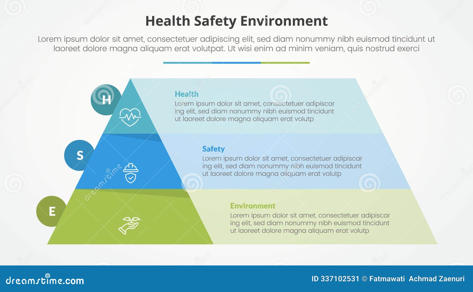 HSE Infographic Concept for Slide Presentation with Pyramid and ...