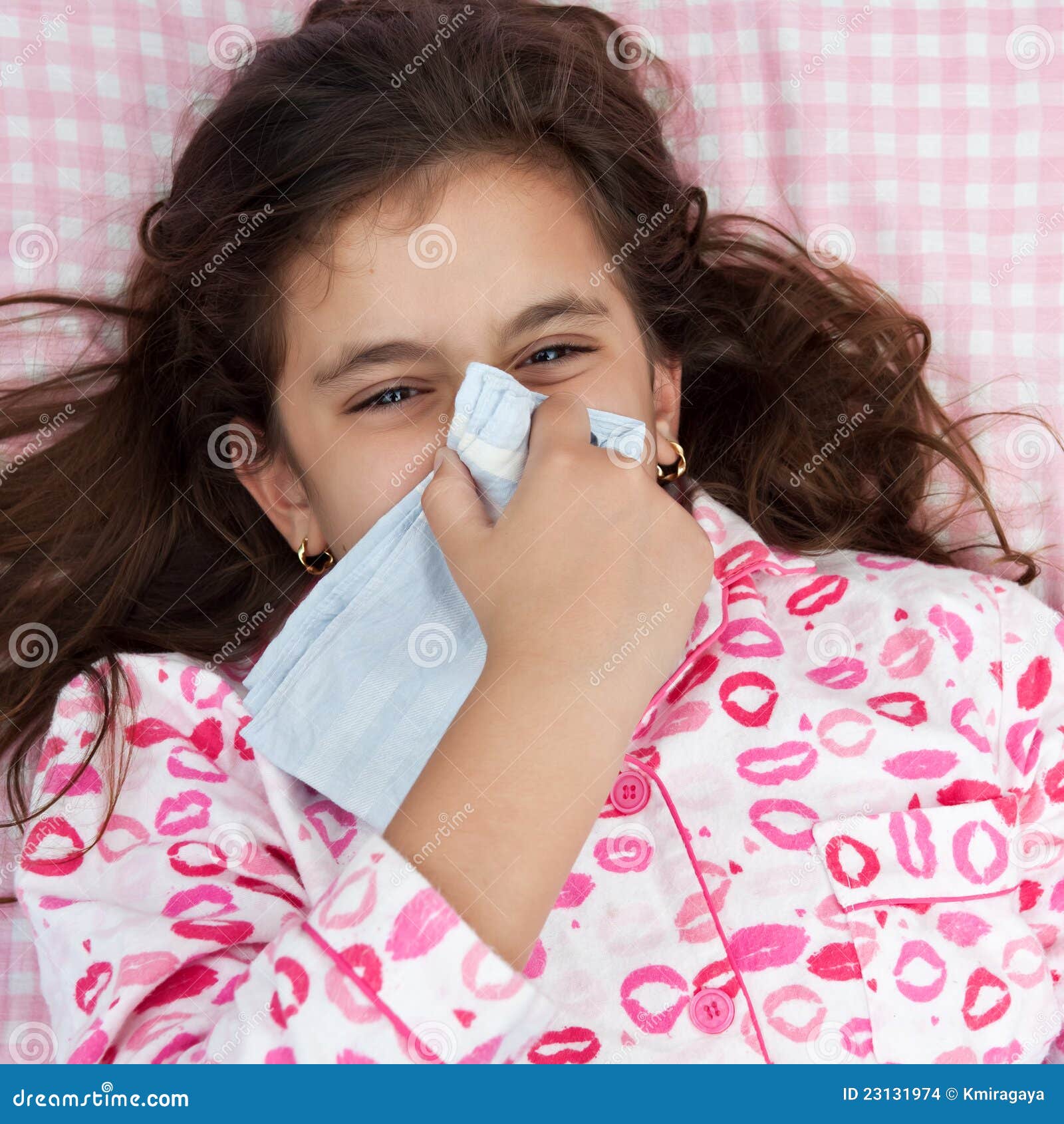 Girl Sick Hospital Bed Stock Image | CartoonDealer.com #92226847