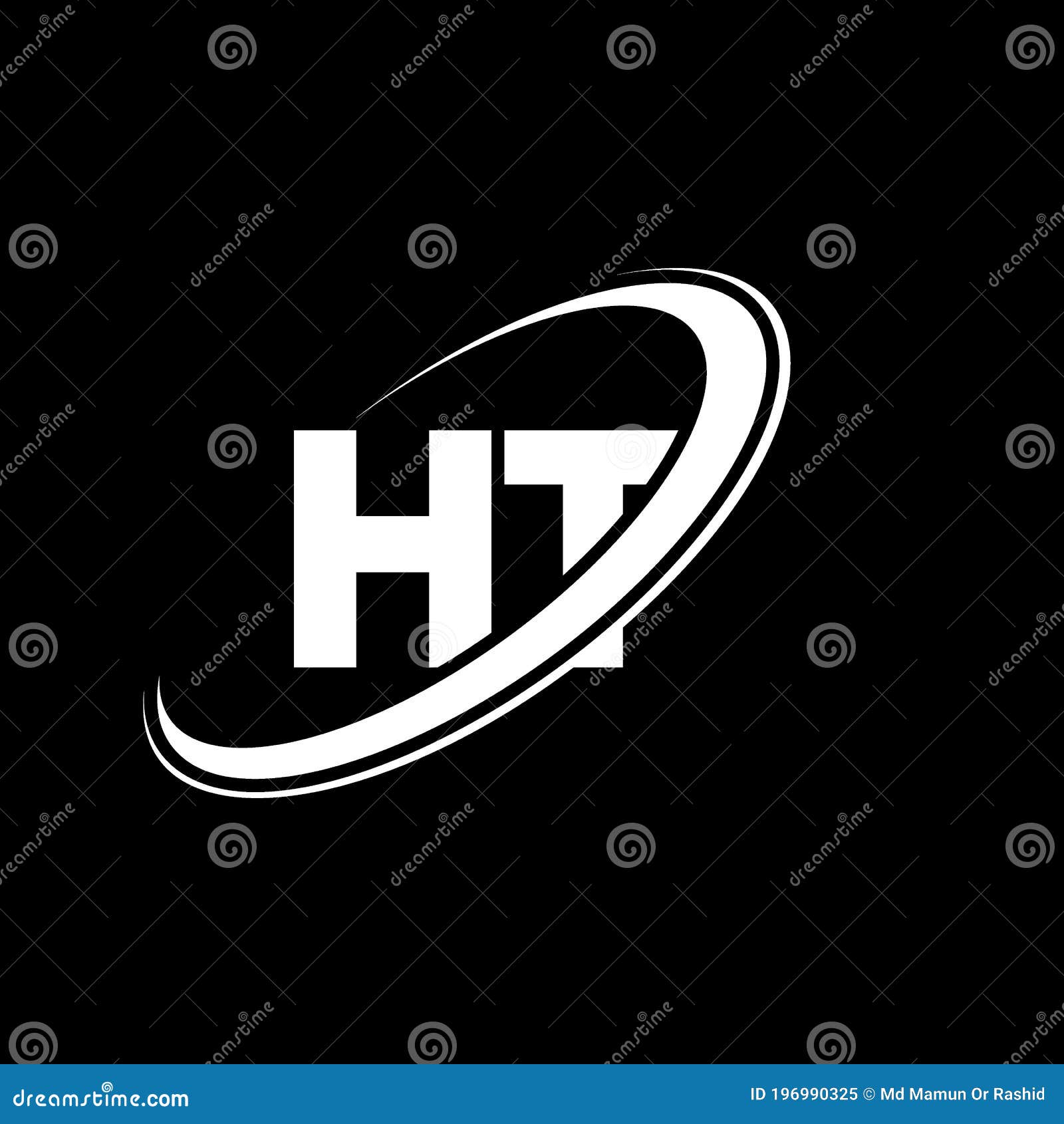 HT H T Letter Logo Design. Initial Letter HT Linked Circle Uppercase ...